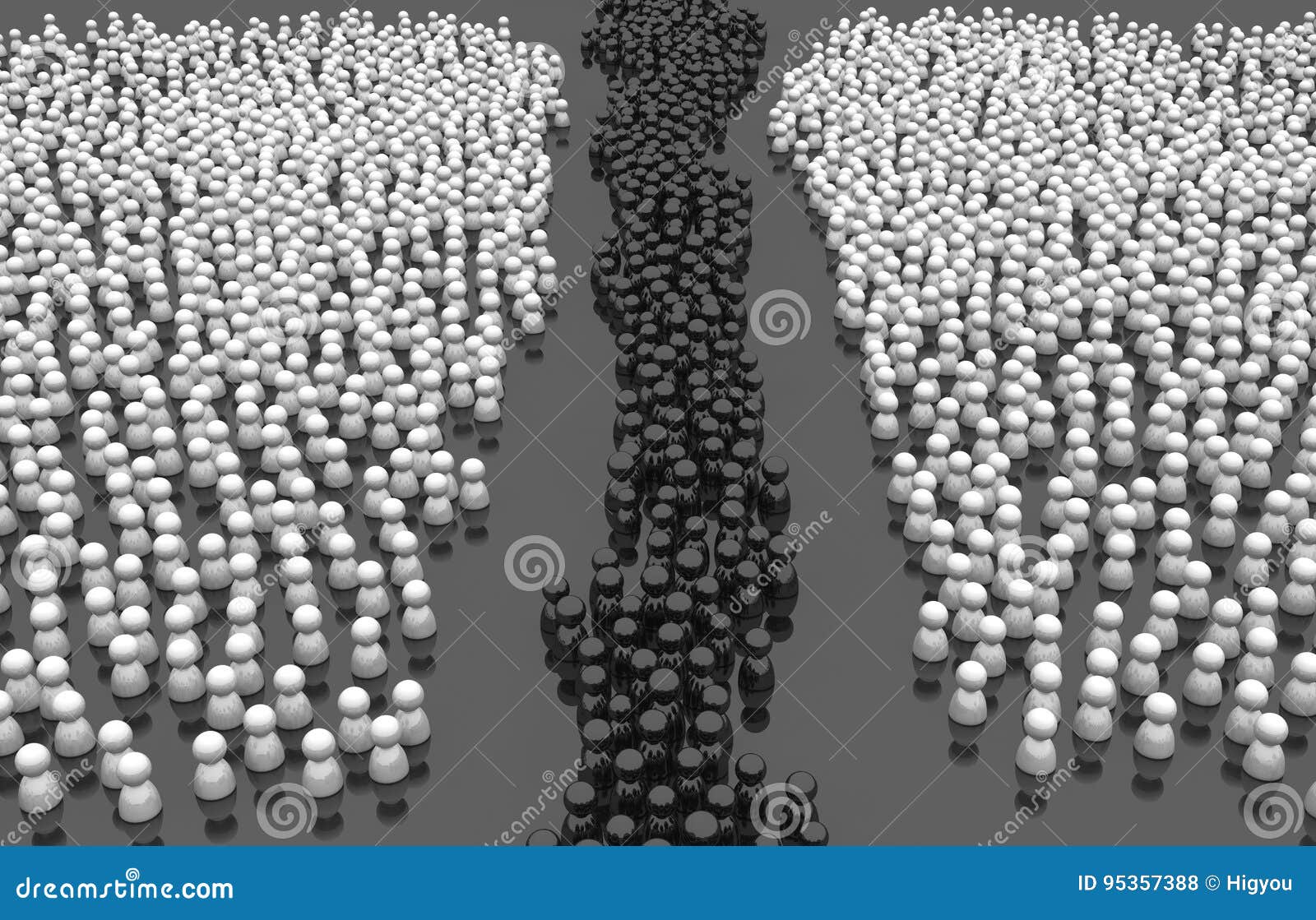 White Crowd Black Split stock illustration. Illustration of center ...
