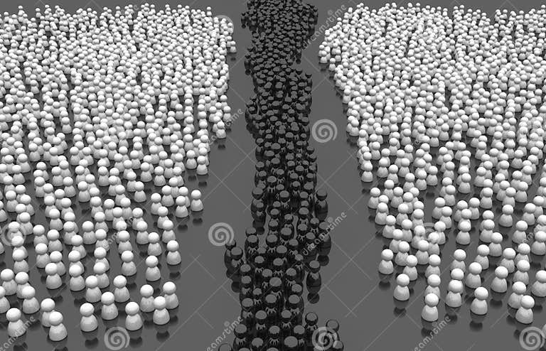 White Crowd Black Split stock illustration. Illustration of center ...