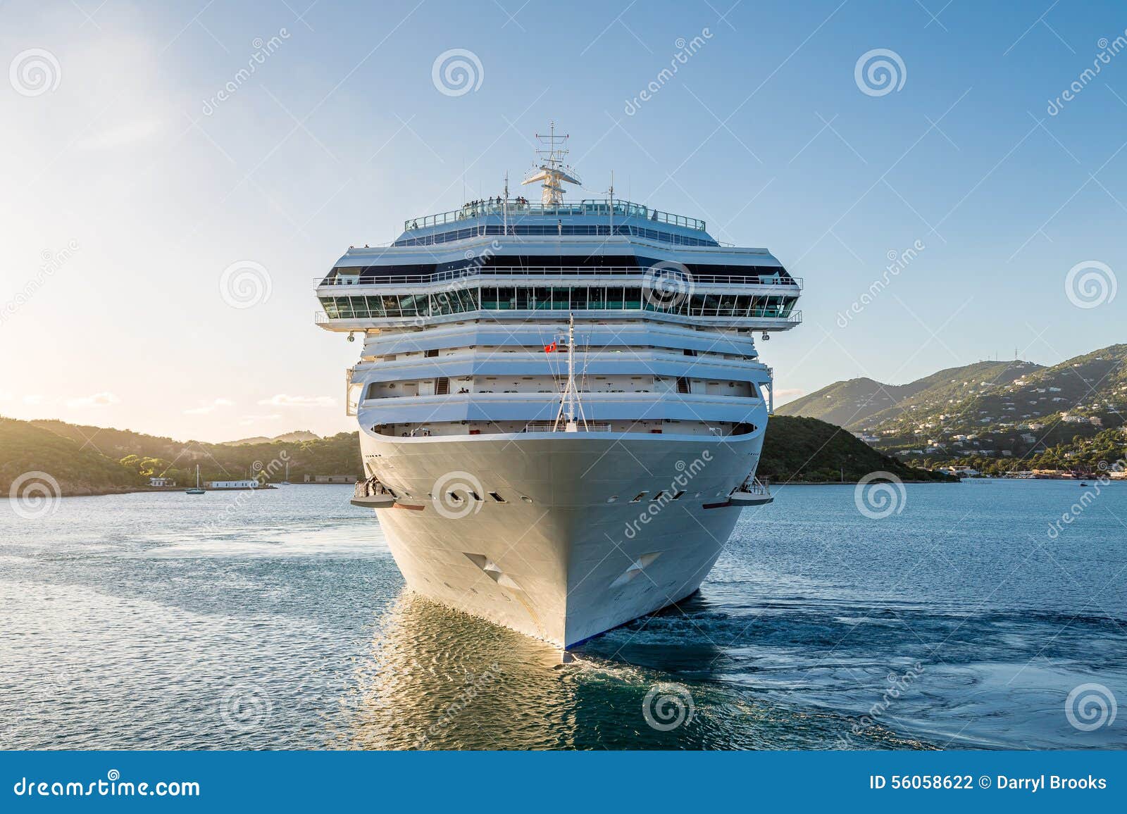 White Cruise Ship from Front Stock Photo - Image of ship, blue: 56058622