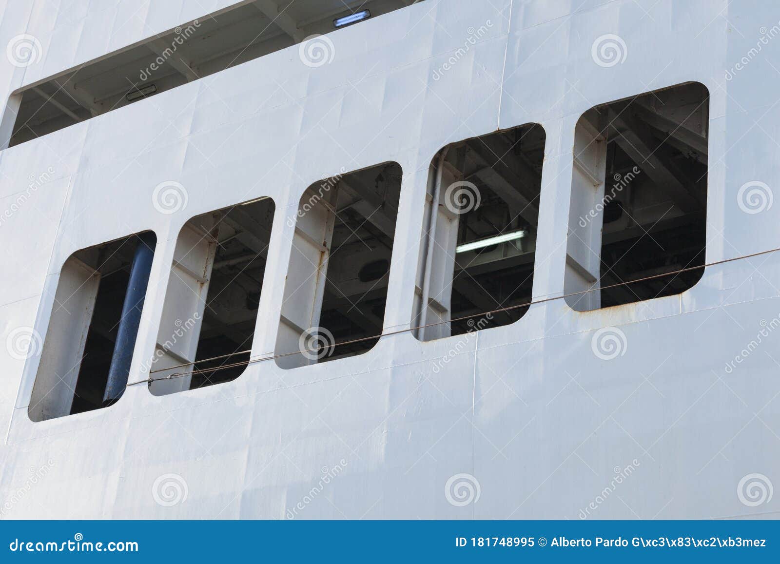 White Cruise Windows View from Port Stock Image - Image of perspective ...