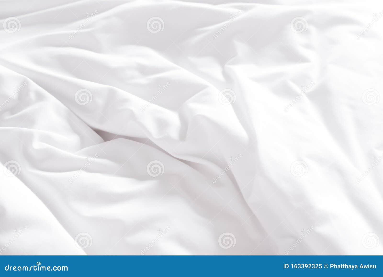 White Crumpled Bed Sheet in a Hotel Room Stock Image - Image of holiday ...