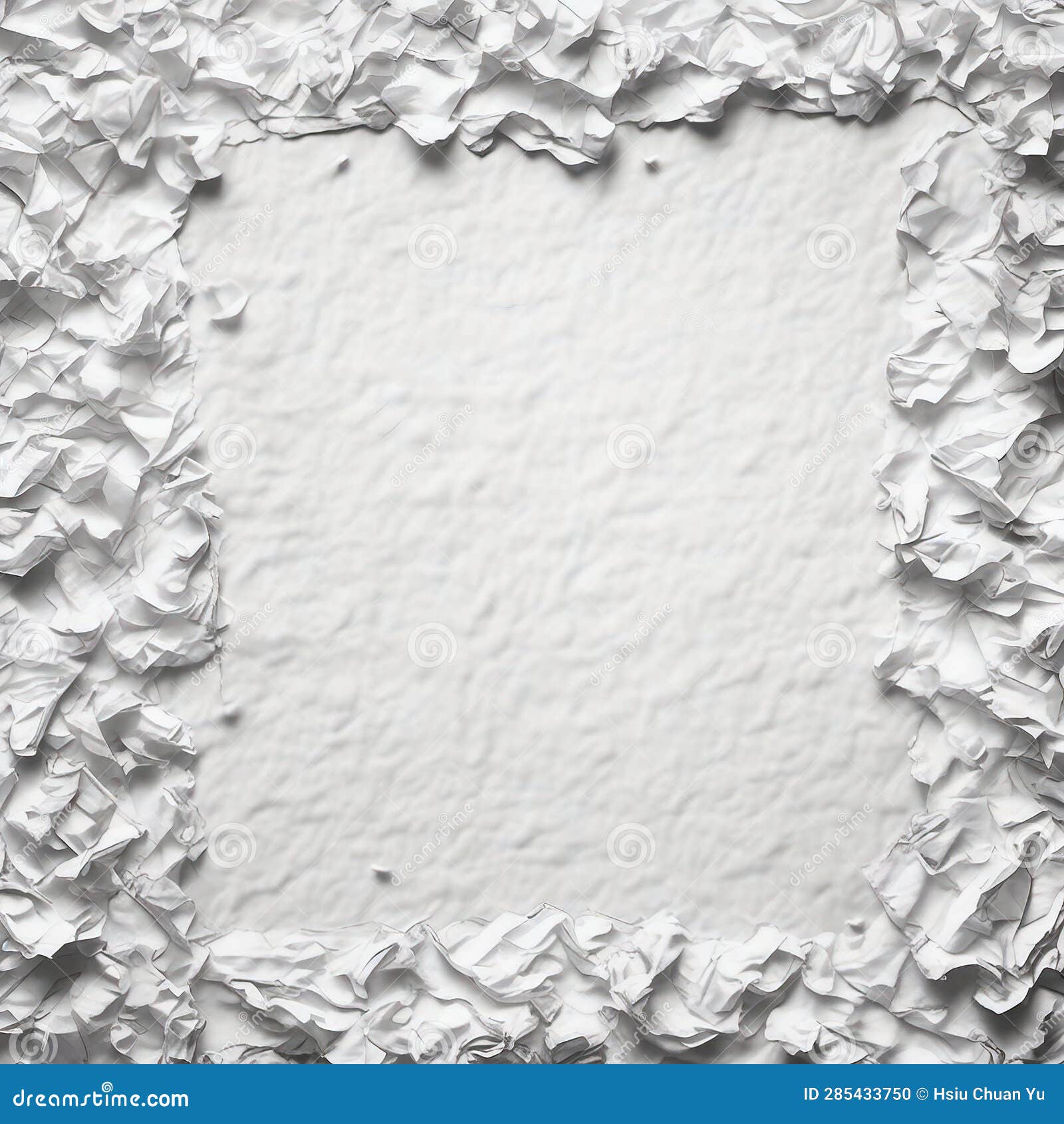 White Crumpled Creased Paper Texture Sqaure Frame Background Image ...