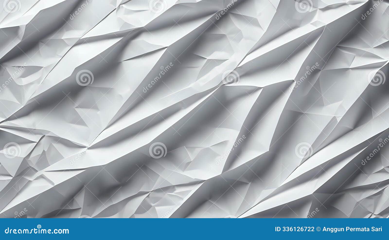 White Crumpled Paper Background with Visible Creases and a Soft ...