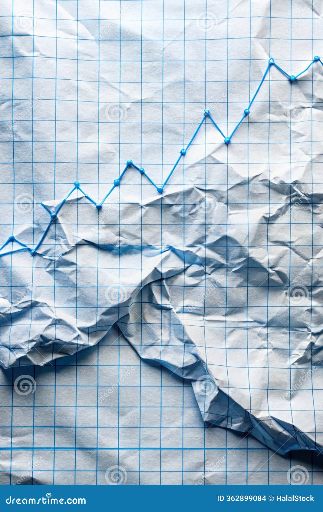 White Crumpled Paper with Blue Graph Lines Texture Stock Illustration ...