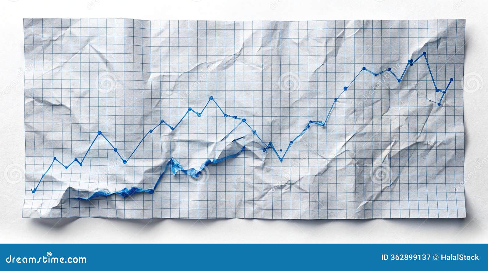 White Crumpled Paper With Blue Graph Lines Texture Royalty-Free Stock ...