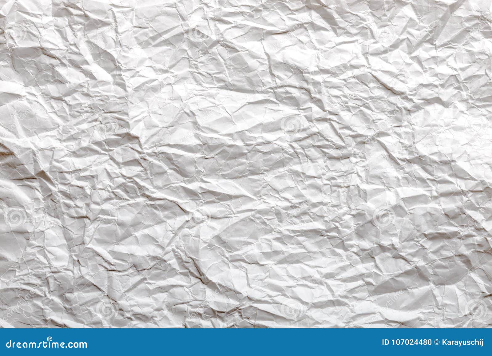 White Crumpled Paper stock photo. Image of folded, retro - 107024480