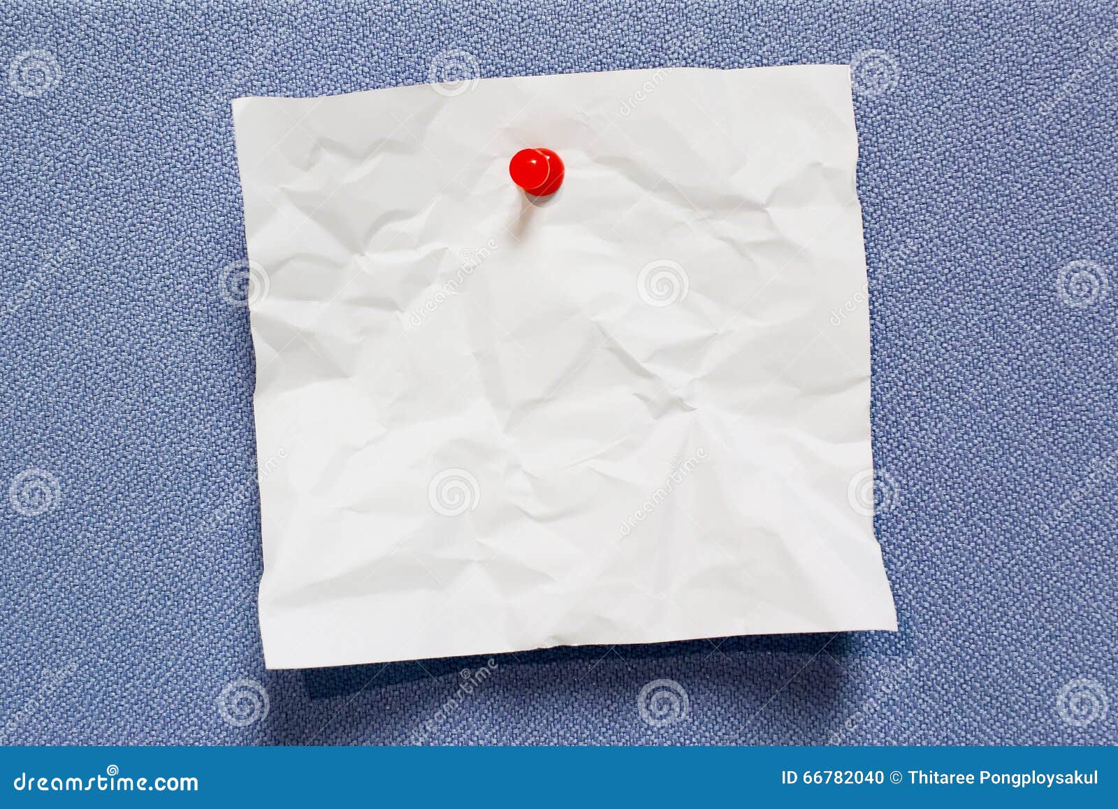 White Crumpled Paper Note Stick Stock Photo - Image of blue, message ...
