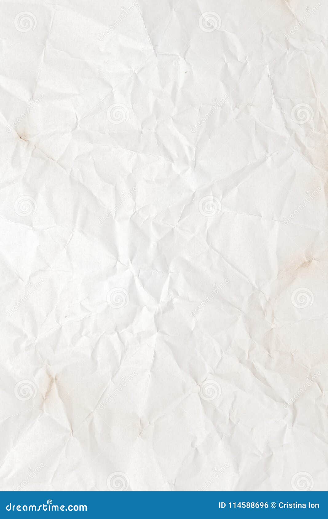 White Crumpled Paper Texture Or Background Stock Photo - Image of folds ...