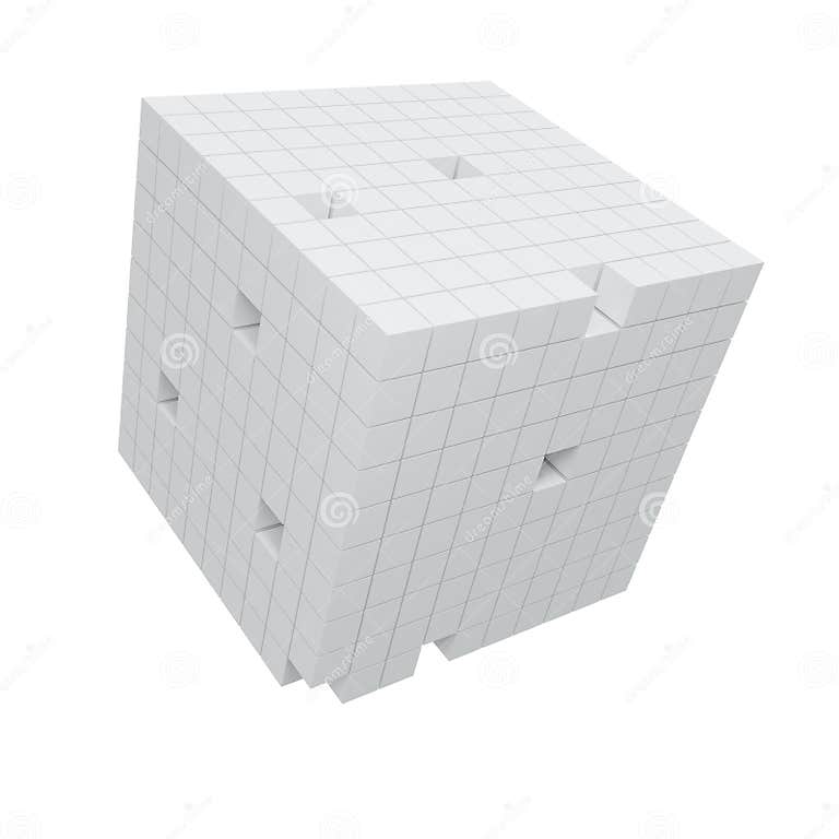 White Cube. Abstract Modern Shape. Isolated on White Background. 3D ...