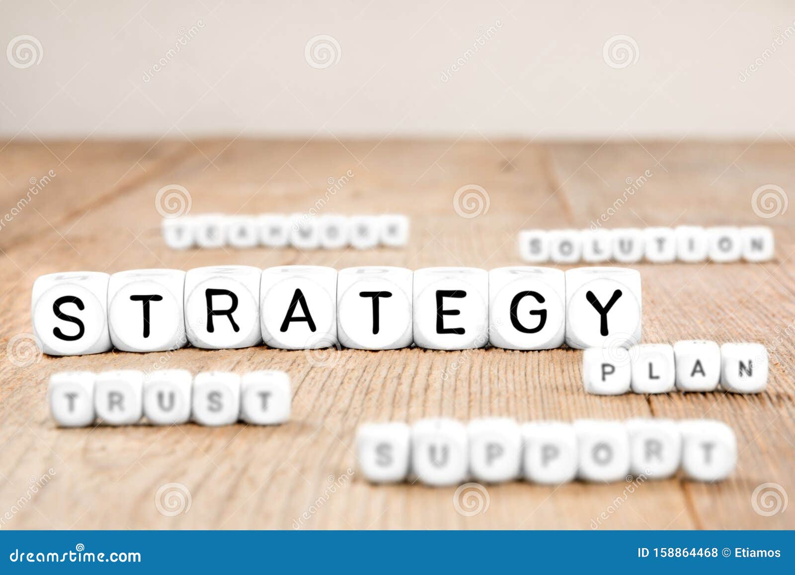 Cube Blocks with Strategy Concept Stock Photo - Image of implementation ...
