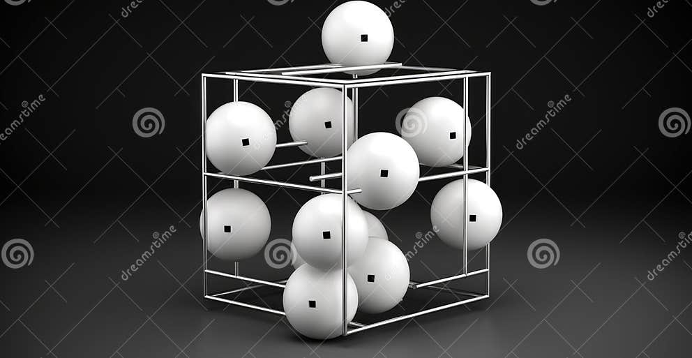 A White Cube with a Bunch of White Balls Inside. Generative AI Image ...