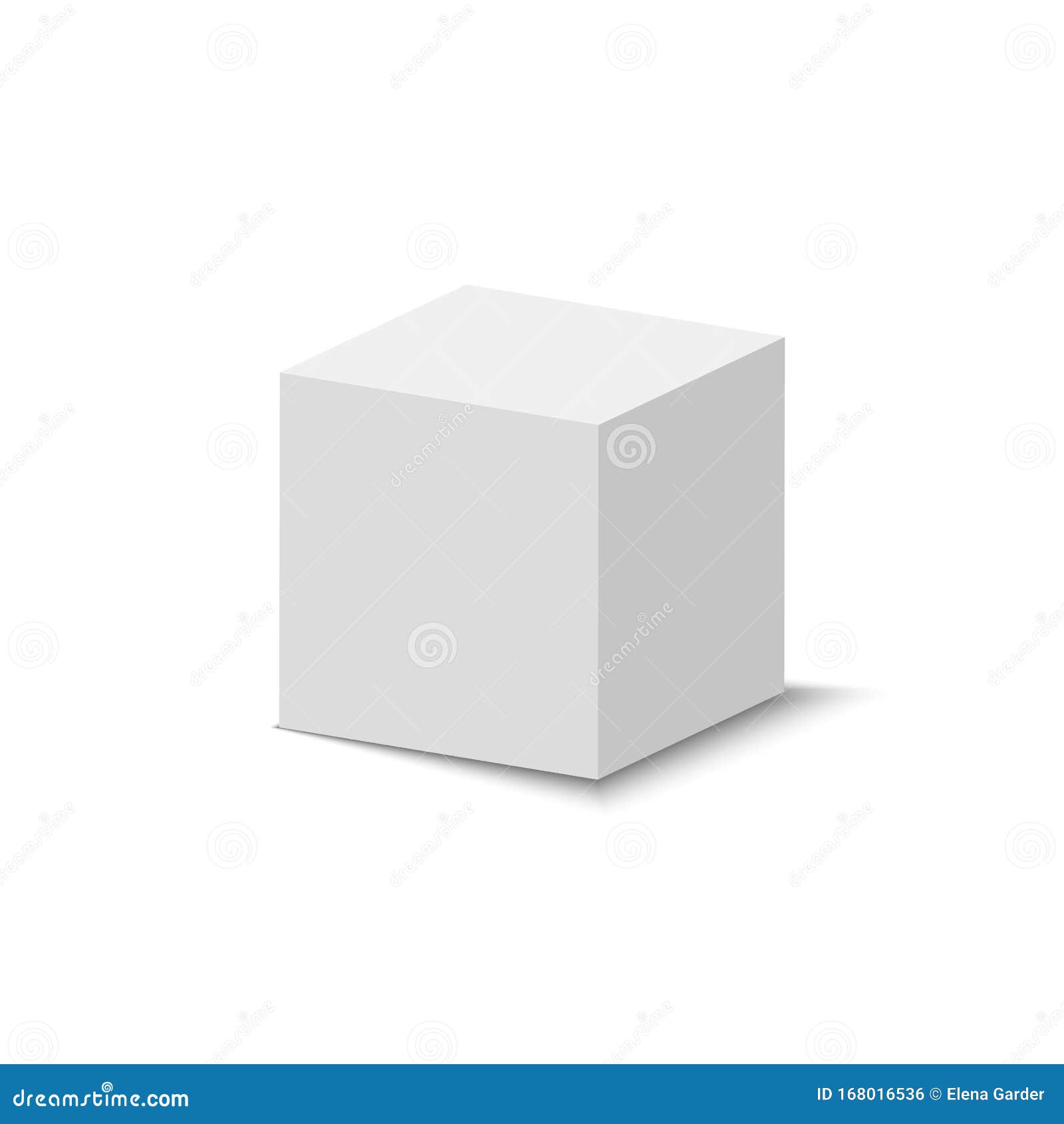 White Cube. 3D Abstract Box with Shadow. Geometric Paper Square Empty ...