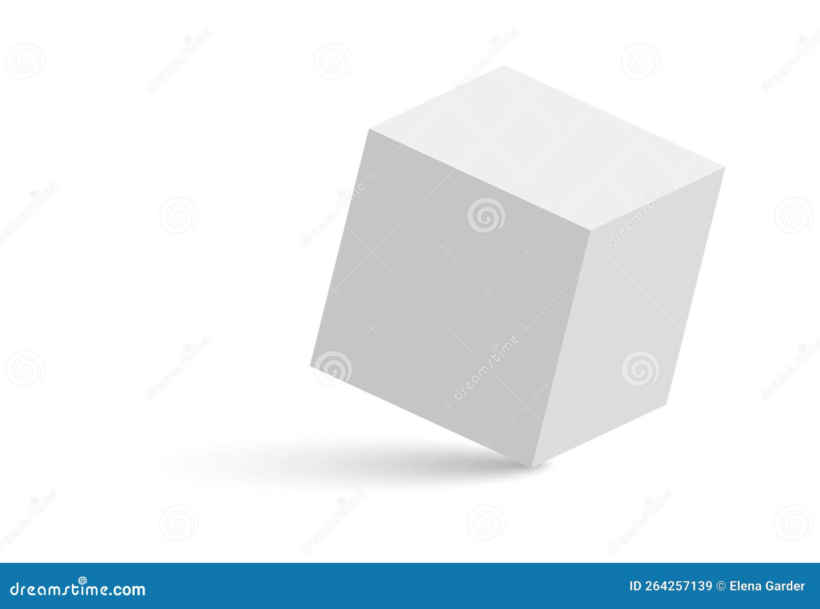 White Cube. 3D Abstract Box with Shadow. Geometric Paper Square Empty ...