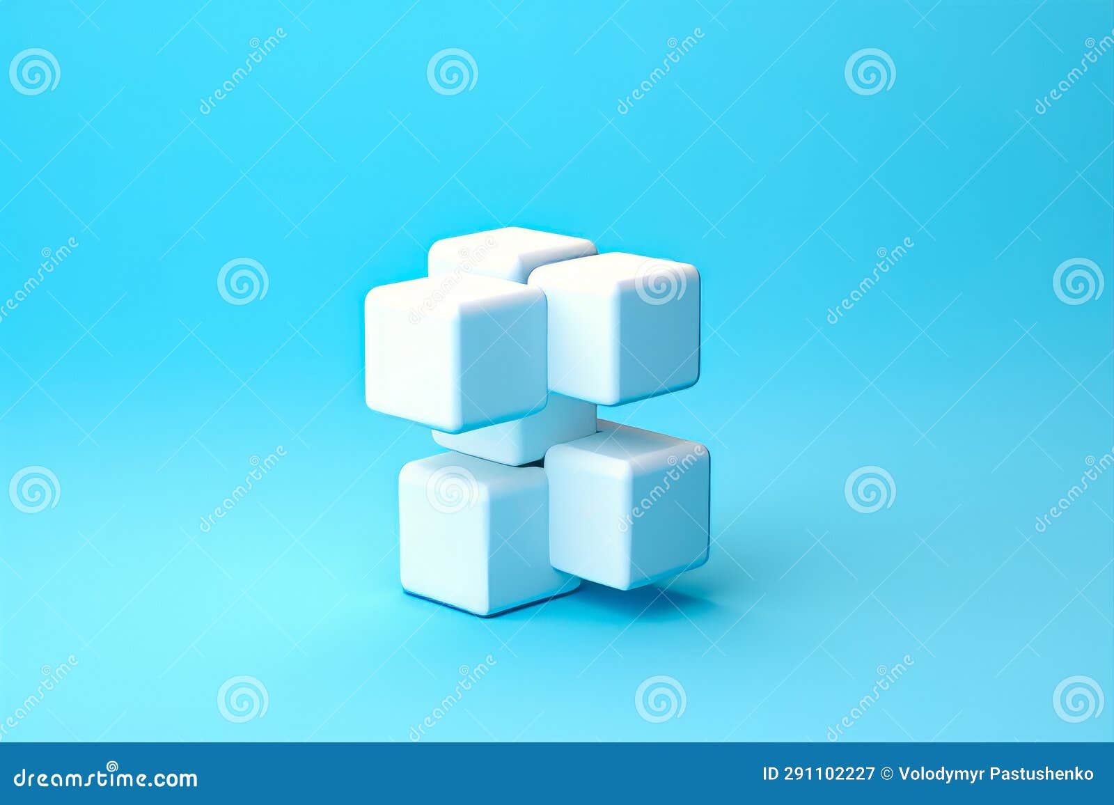 White Cube with Four Smaller Cubes on Top of it. Generative AI Stock ...