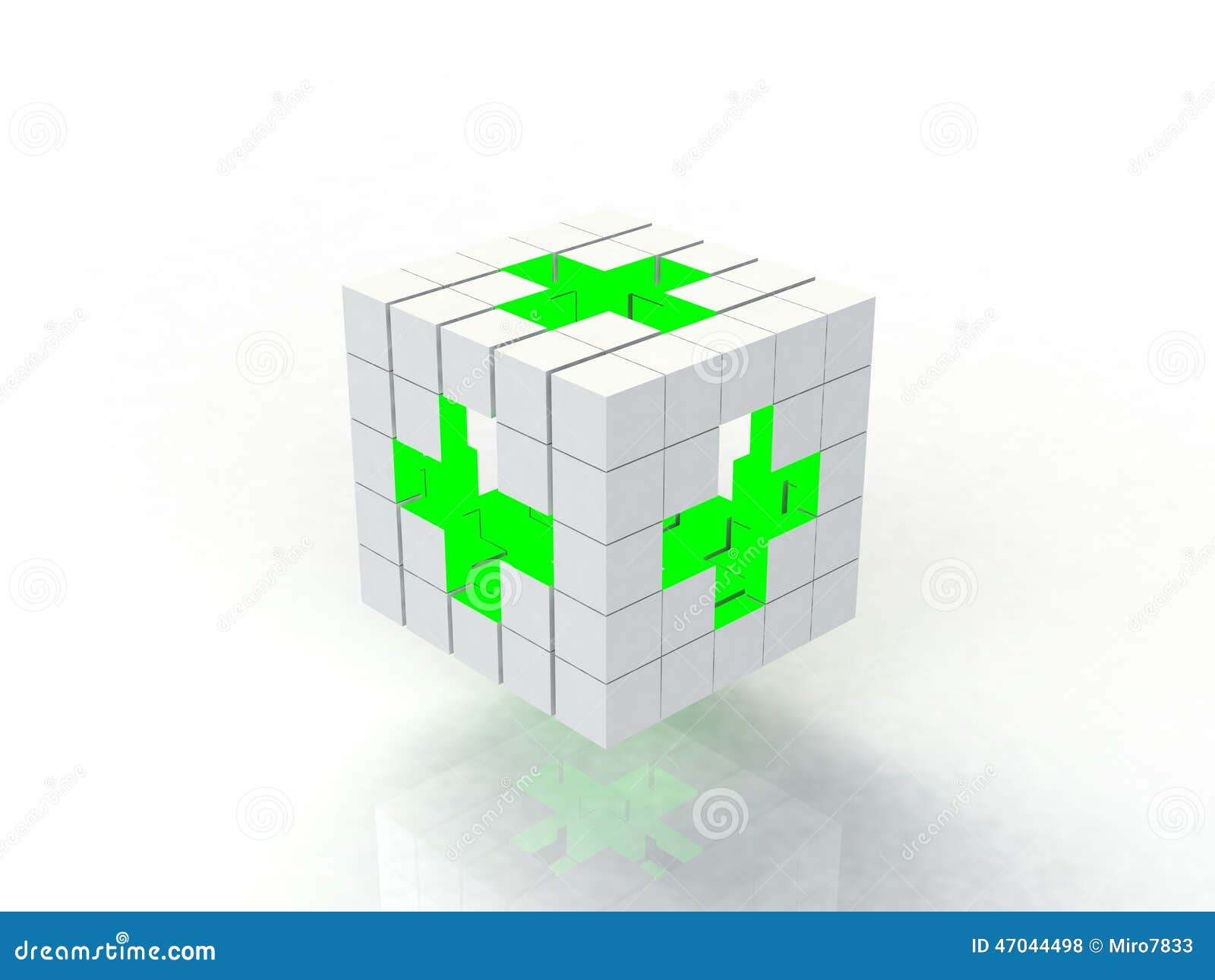 White Cube, Green Cross Symbol Royalty-Free Stock Image | CartoonDealer ...
