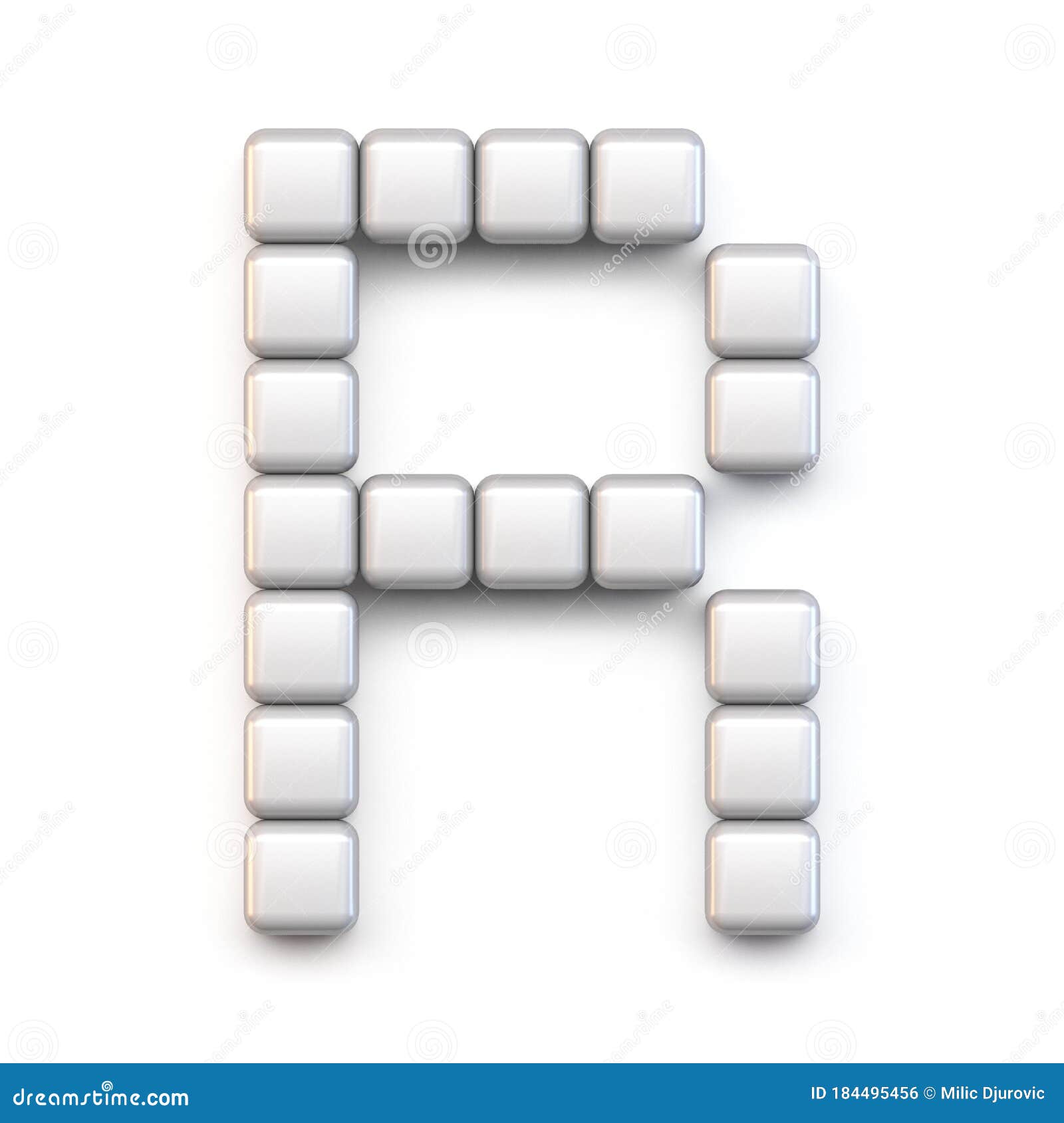 White Cube, Pixel Font Letter R 3D Stock Illustration - Illustration of ...