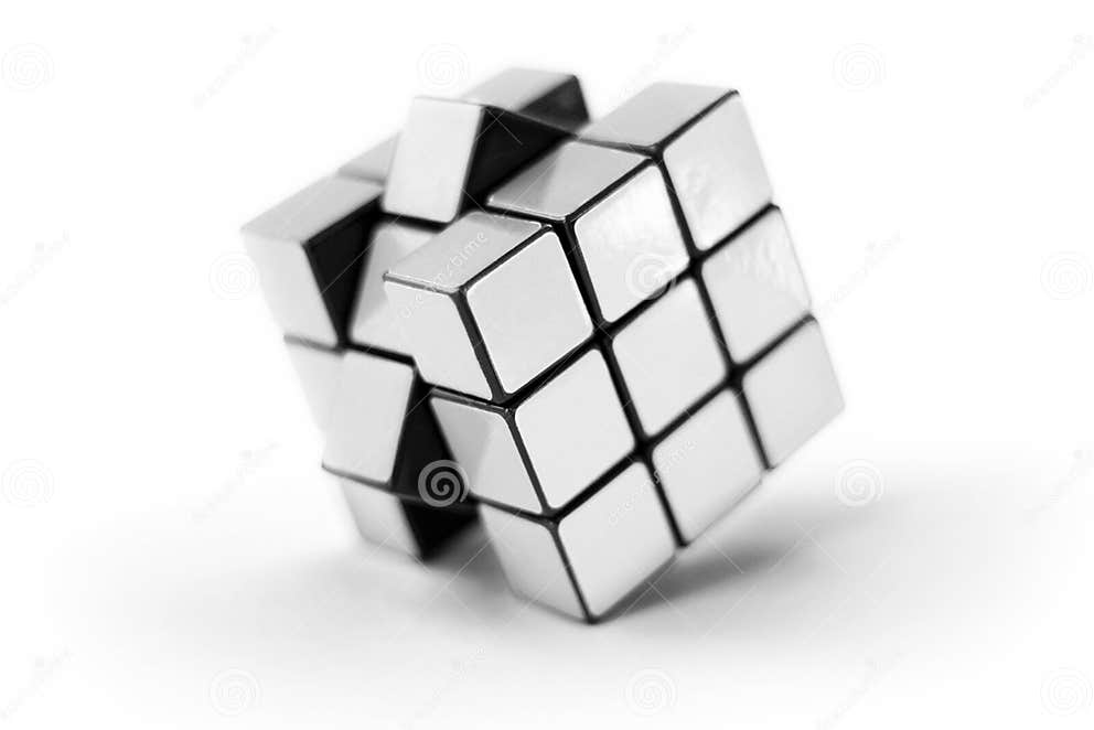White cube puzzle editorial stock image. Image of cutout - 37072854