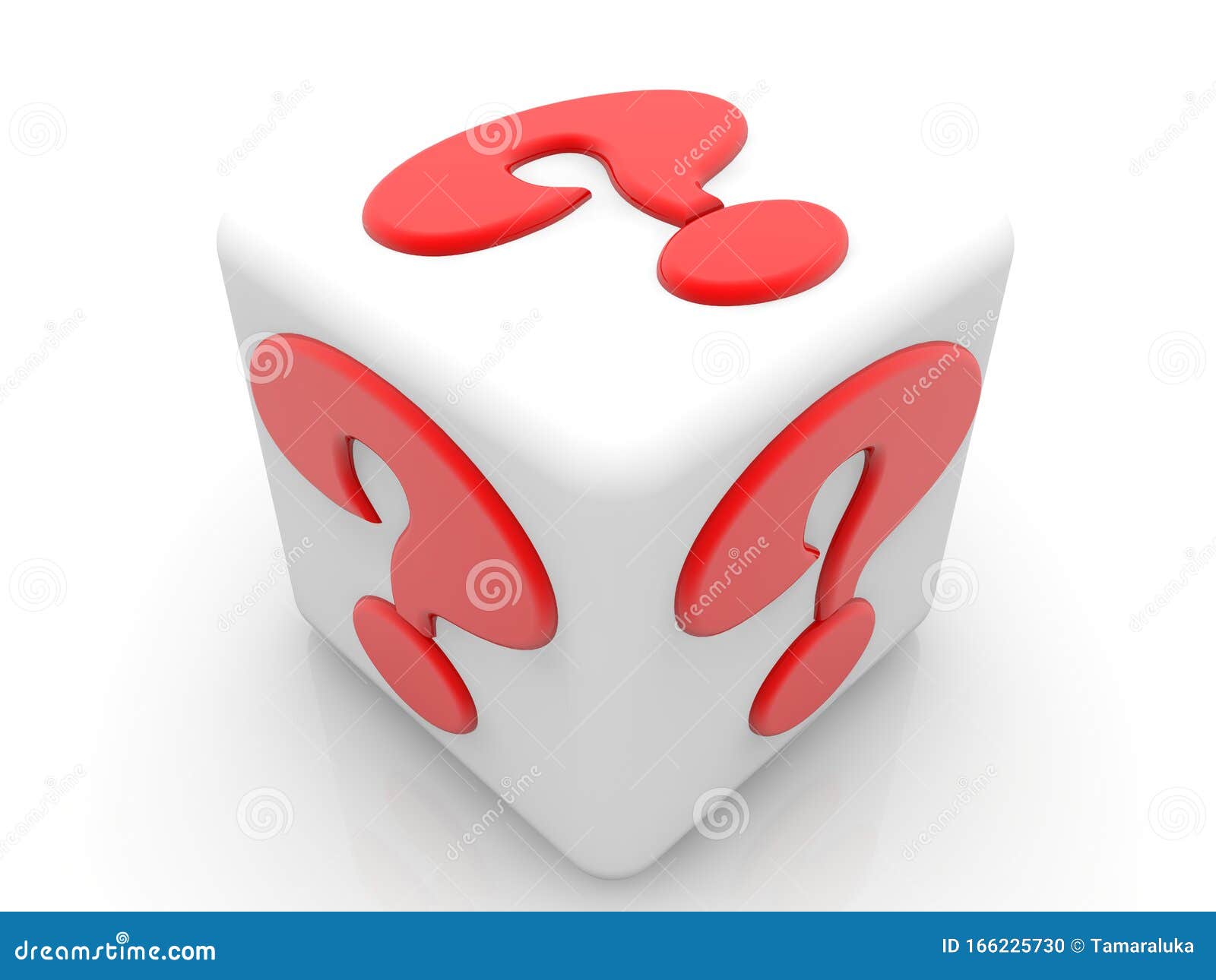 White Cube with Question Marks Stock Illustration - Illustration of ...