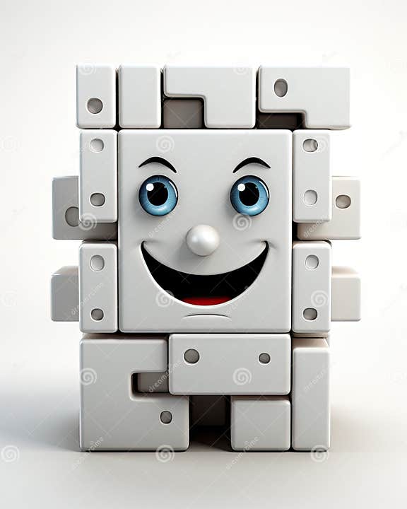 A White Cube with a Smiling Face on it S Face. Generative Ai Stock ...