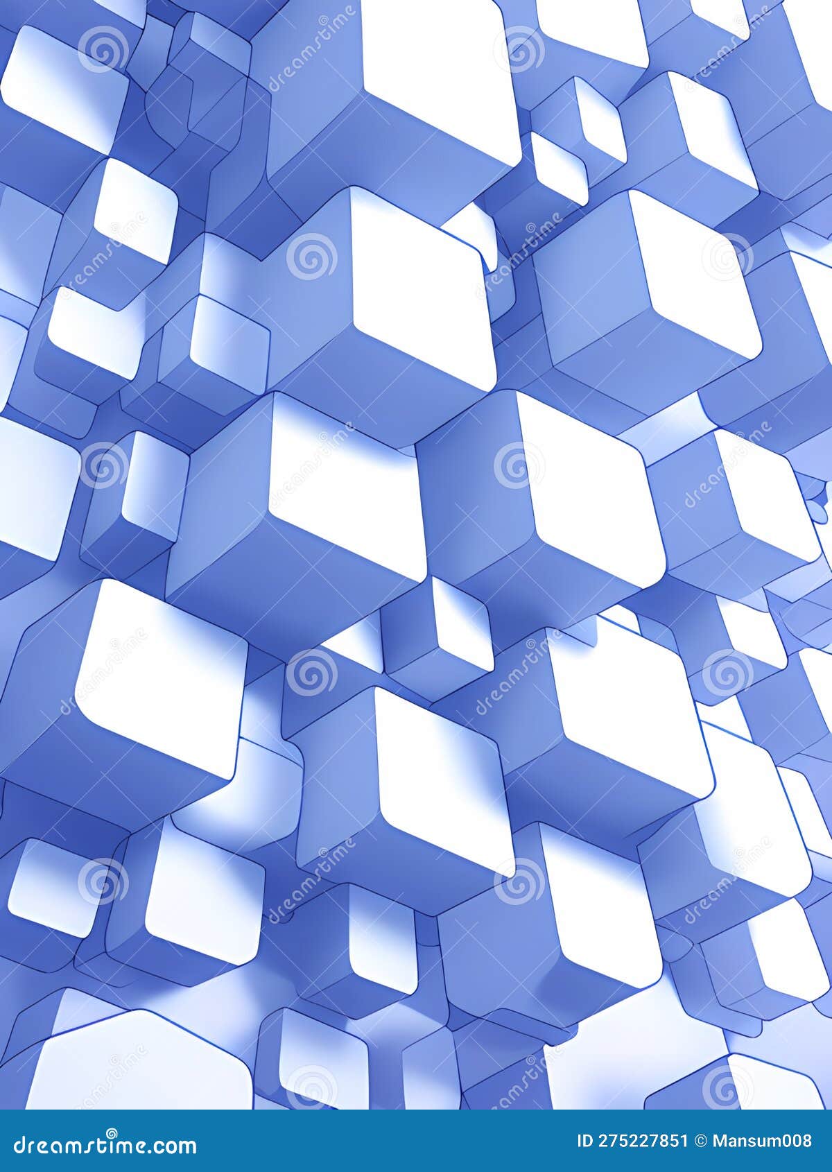 White Cubes with Abstract Background. 3d Render Illustration , Ai ...