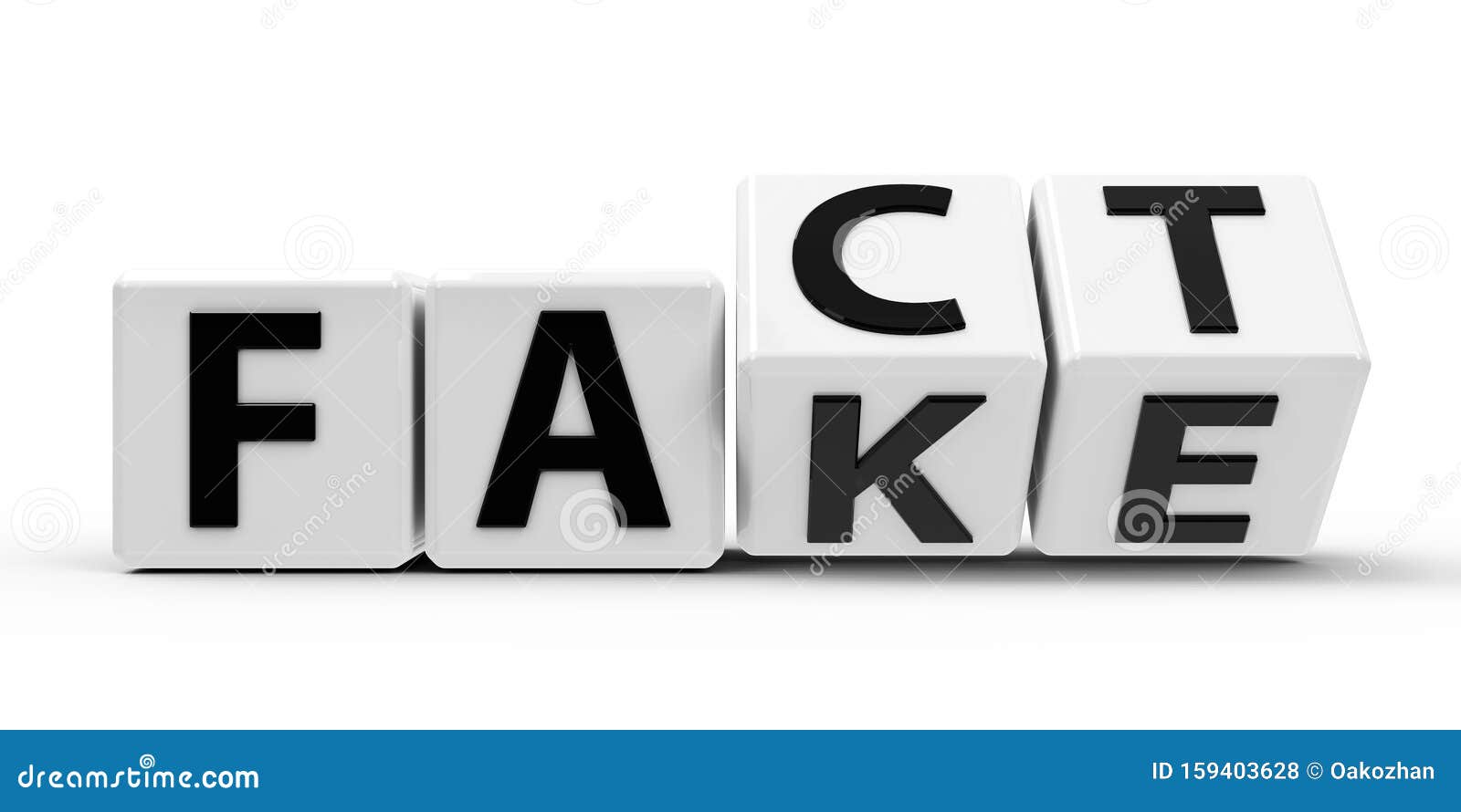 White Cubes - Fact and Fake Stock Illustration - Illustration of honest ...