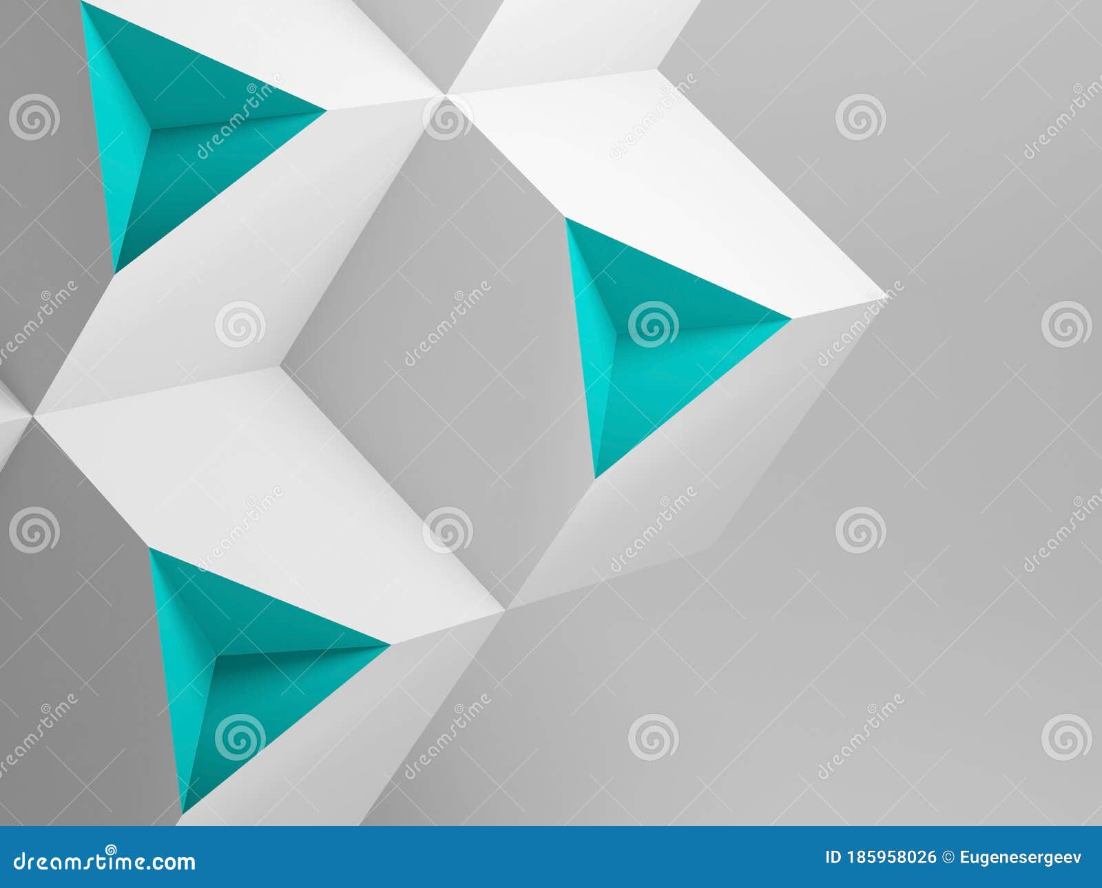 White Cubes with Green Pyramid Shaped Sections. 3 D Stock Illustration ...