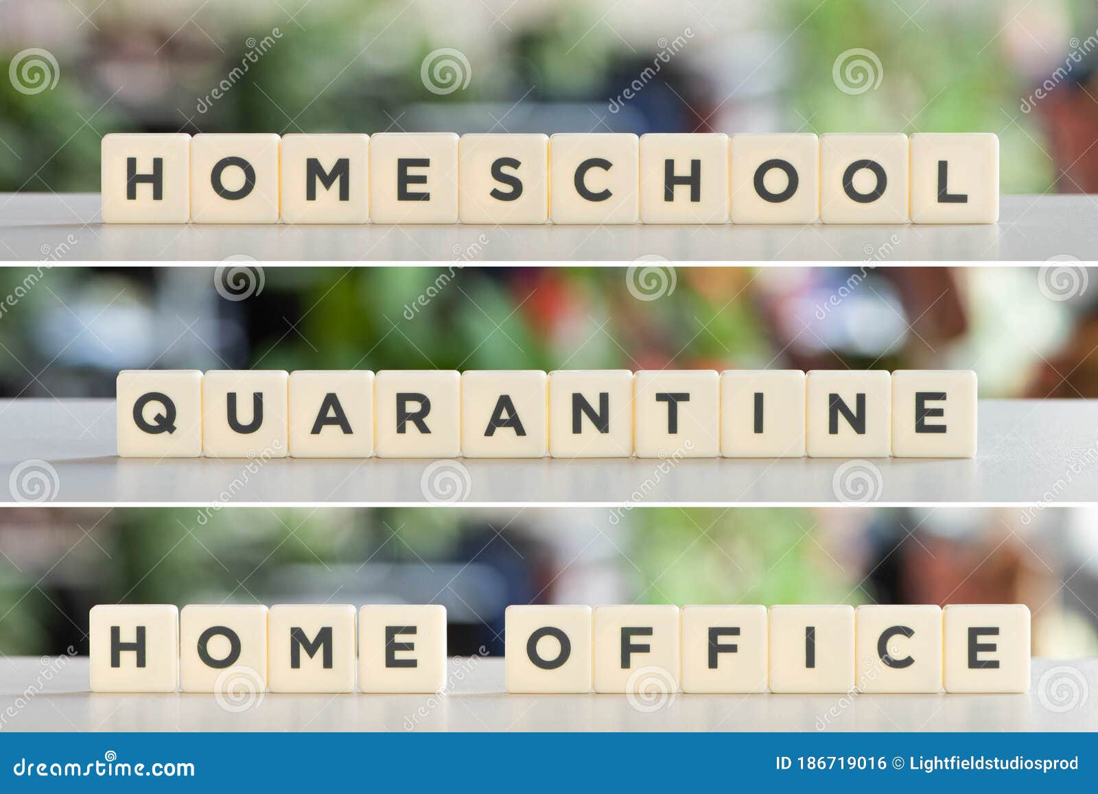 Of White Cubes with Homeschool, Quarantine Stock Photo - Image of ...