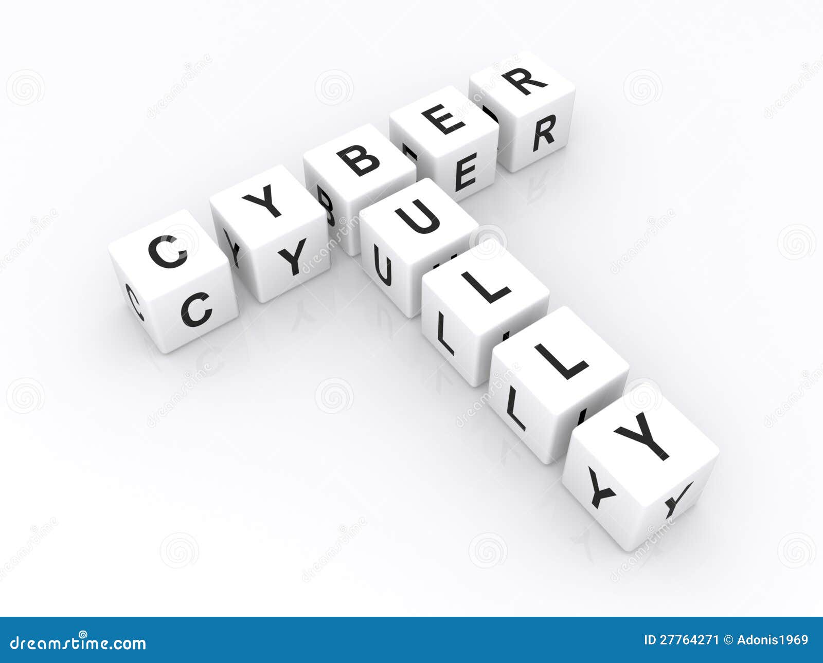 White Cubes Spell Cyber Bully Stock Illustration - Illustration of ...