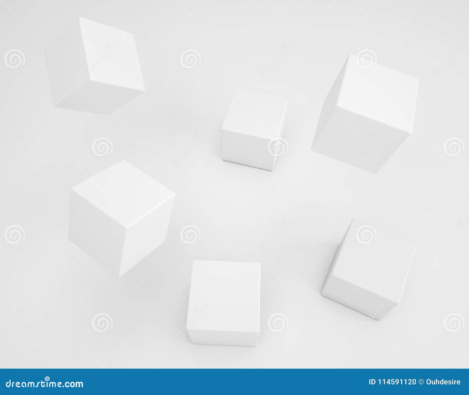 White Cubes on White Background. Stock Illustration - Illustration of ...