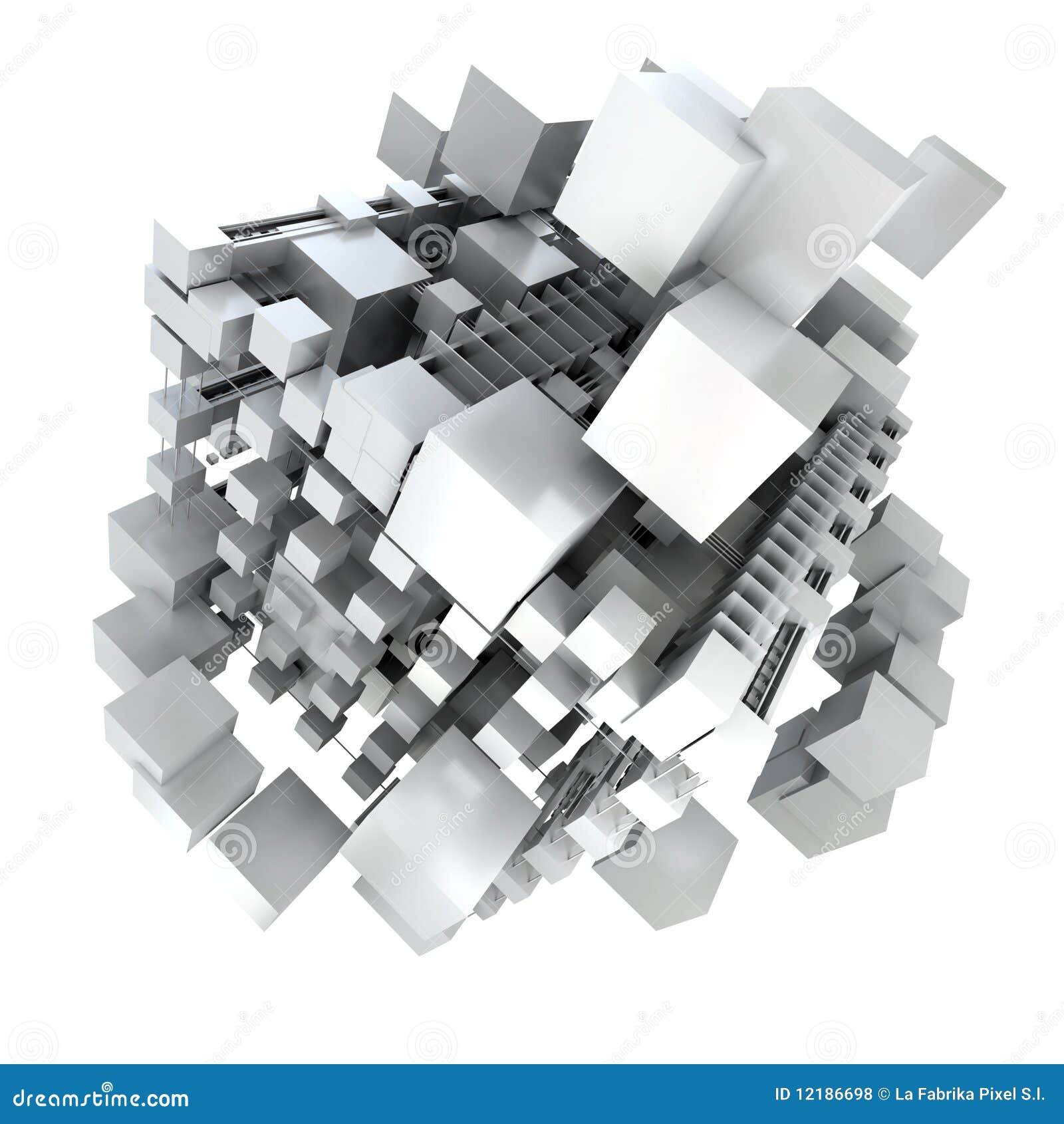 White cubic structure stock illustration. Illustration of building ...