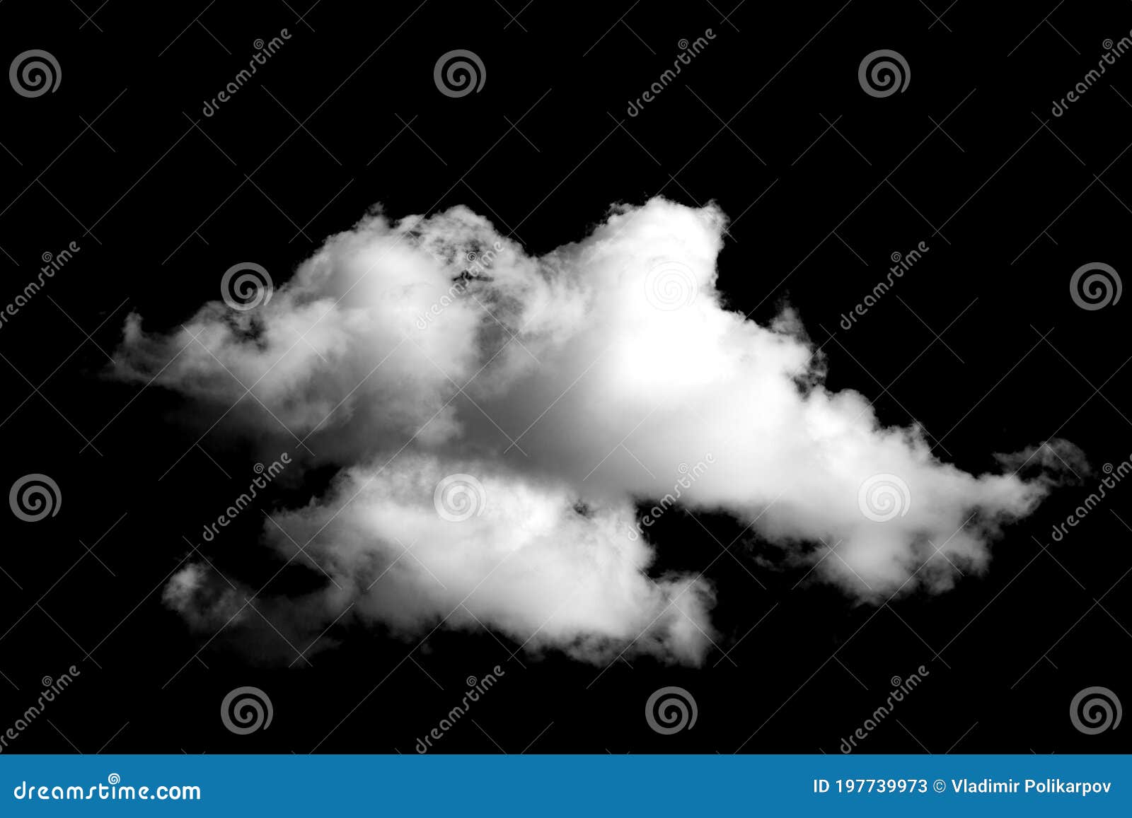 White Cumulus Cloud Isolated on Black Background Stock Image - Image of ...
