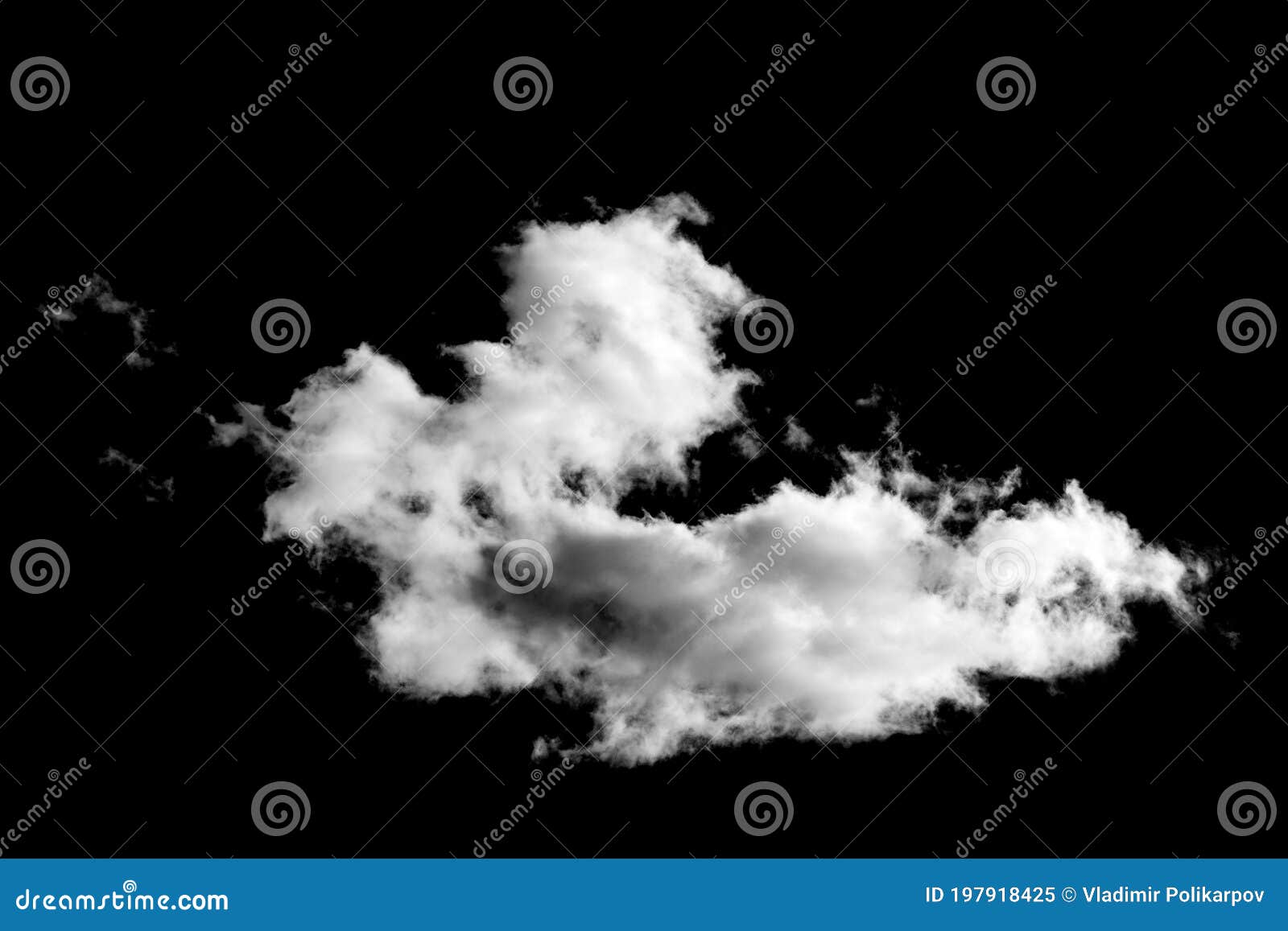 White Cumulus Cloud Isolated on Black Background Stock Image - Image of ...