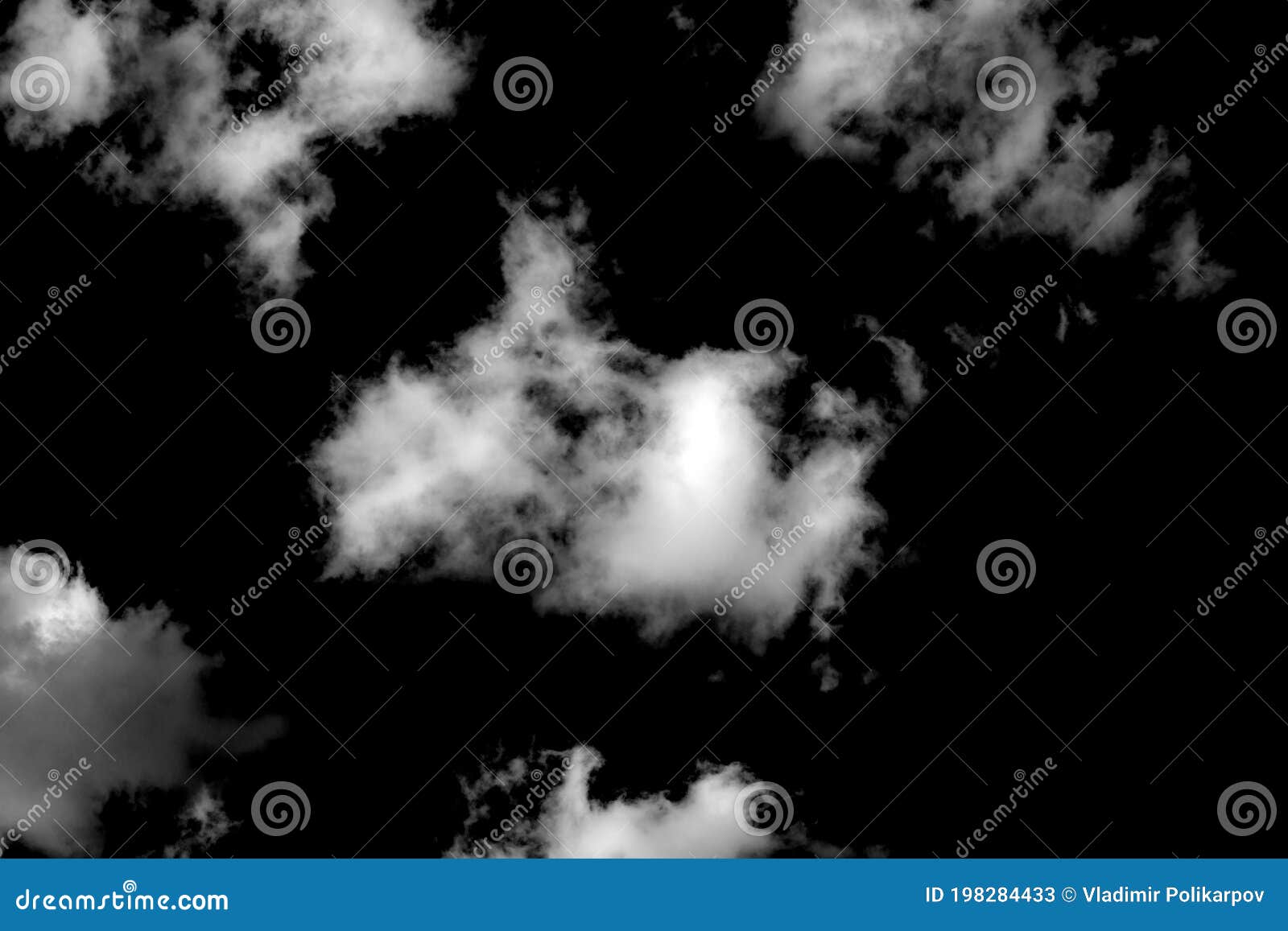 White Cumulus Cloud Isolated on Black Background Stock Image - Image of ...