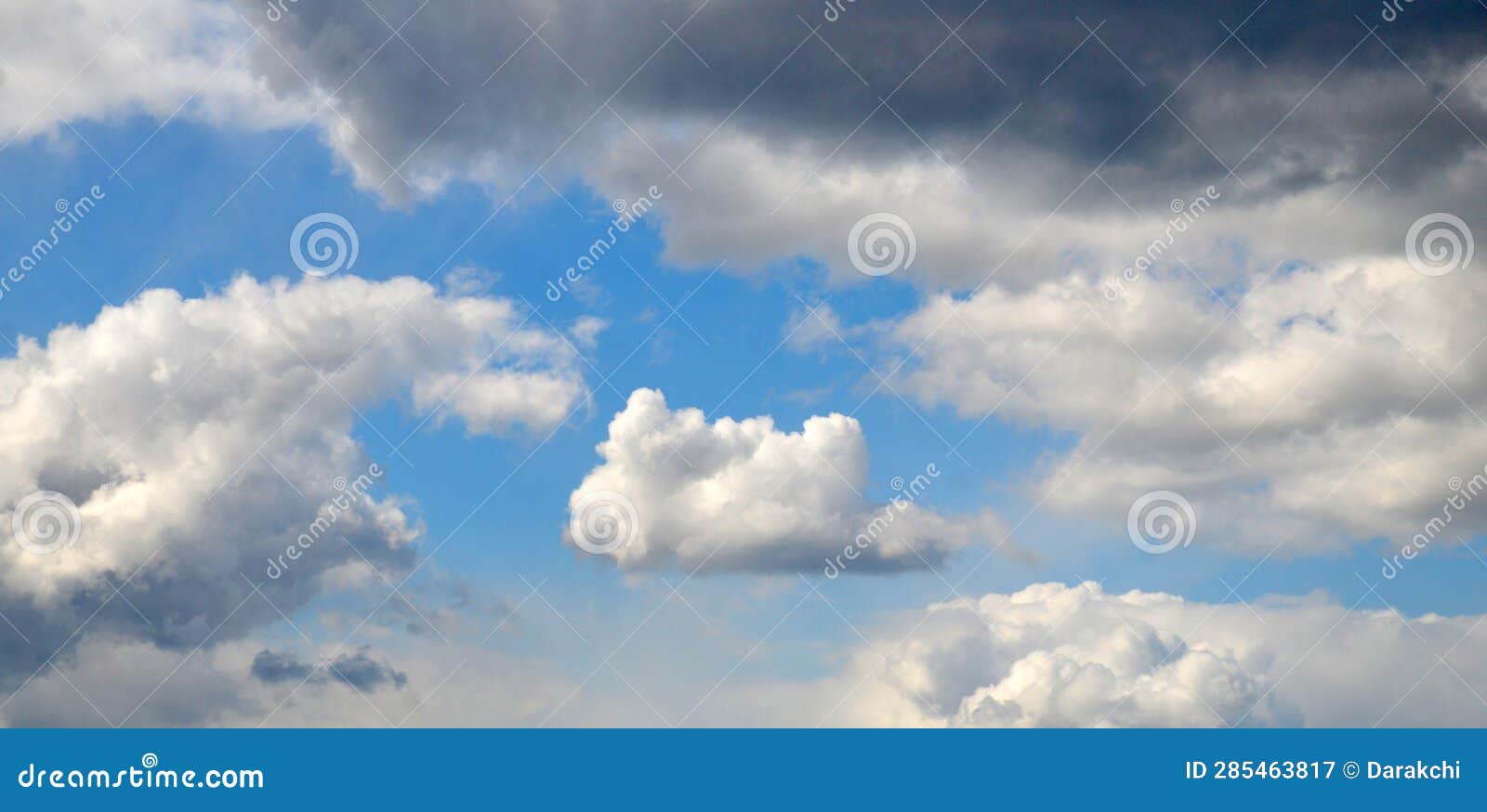 White Cumulus Clouds among Dark Rain Clouds Stock Image - Image of ...