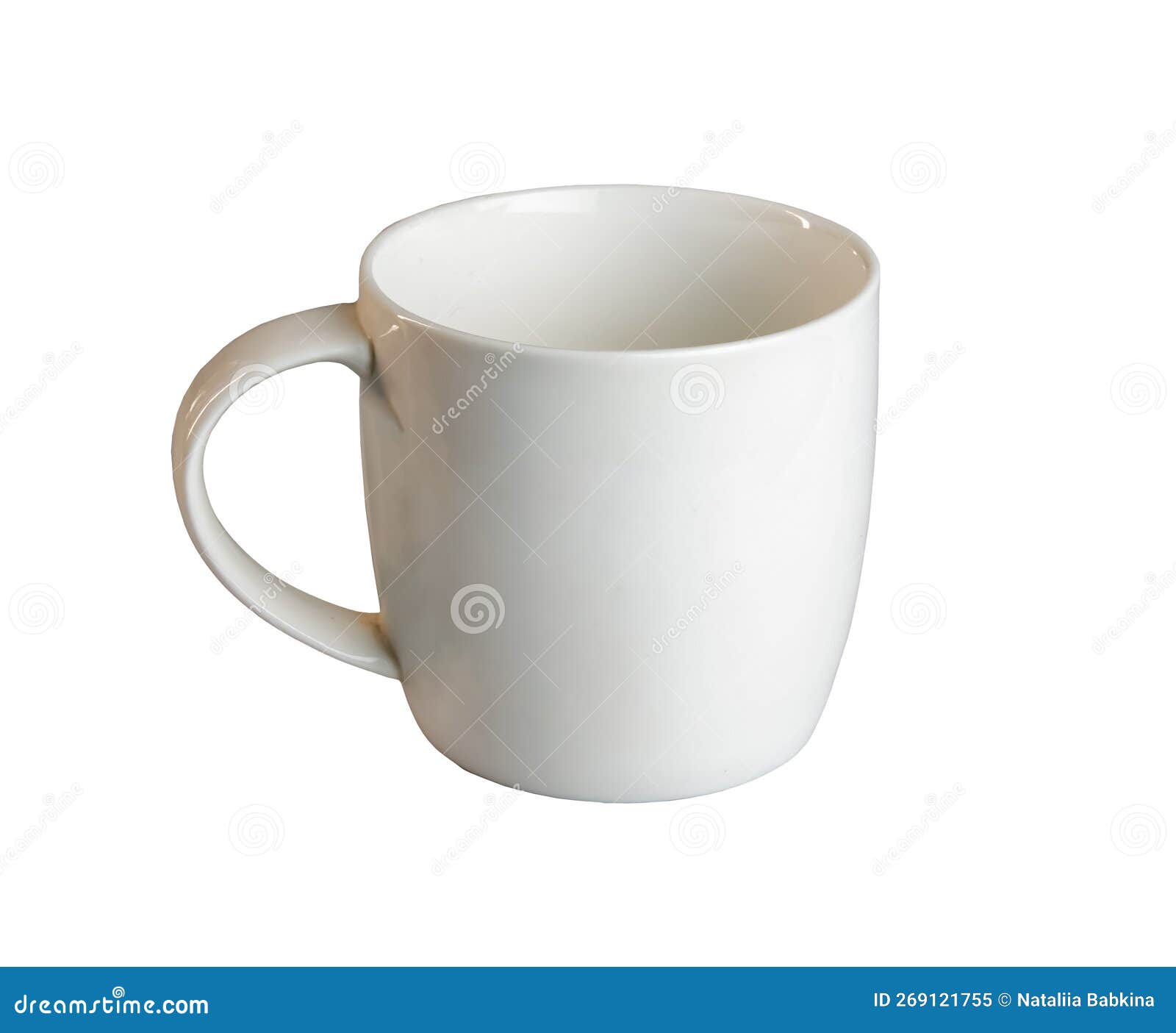 White Cup on a White Background. Side View Stock Image - Image of ...