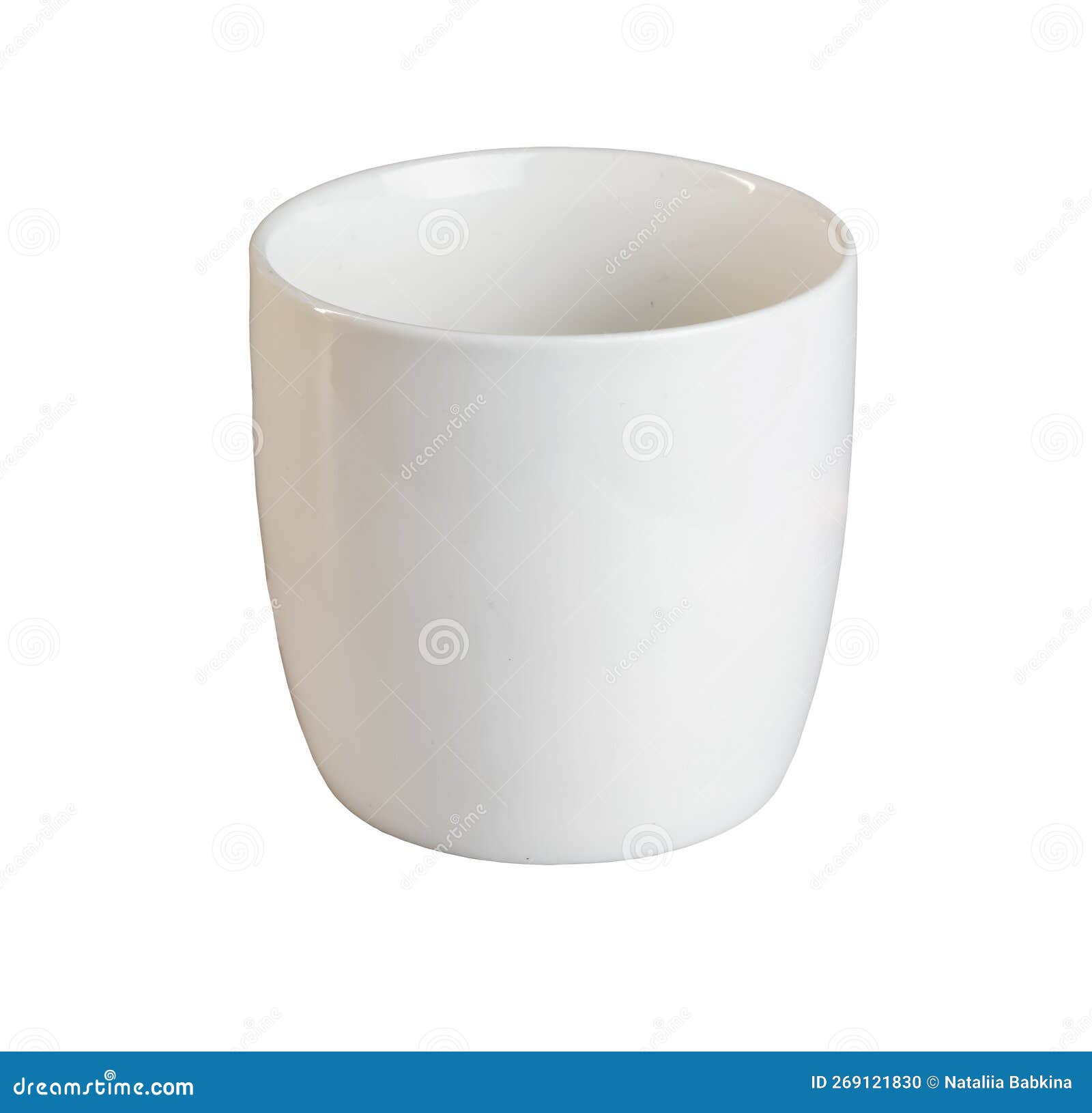 White Cup on a White Background. Side View Stock Photo - Image of ...