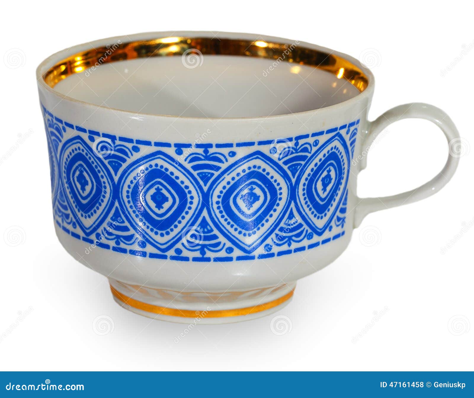 White Cup with a Blue Pattern Stock Photo - Image of foodstuff, china ...