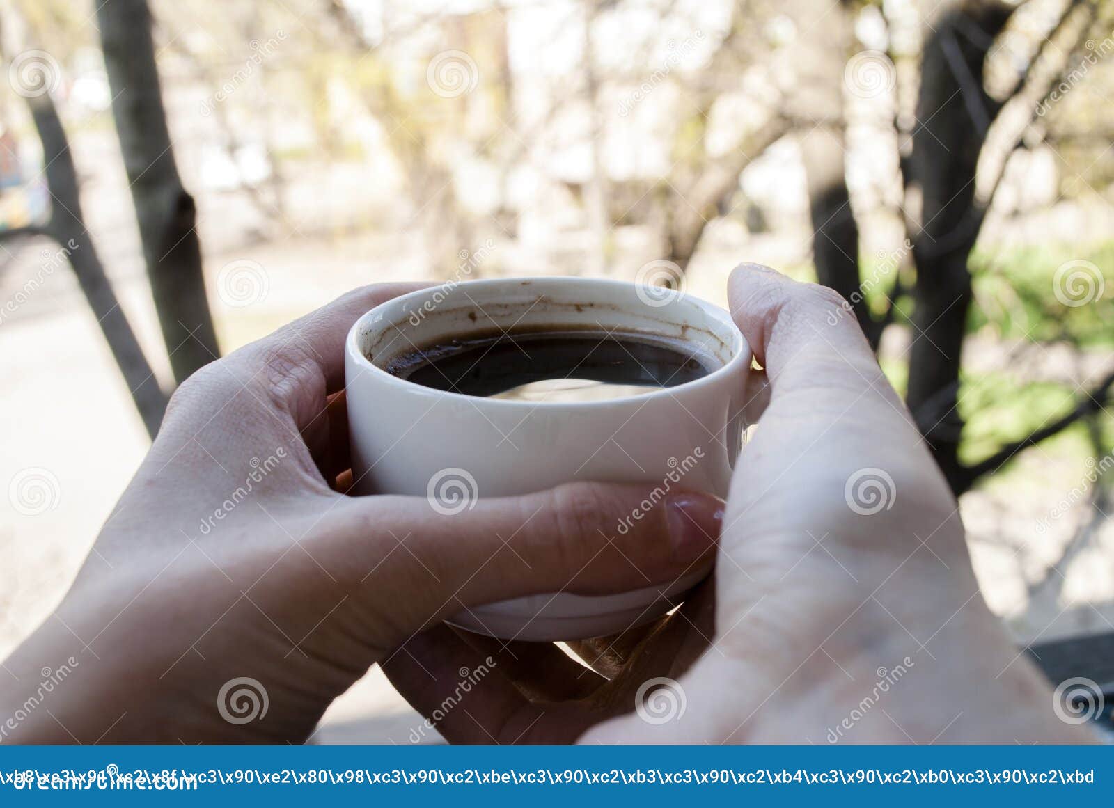 White Cup of Coffee in Hand. Good Morning Stock Photo - Image of marble ...