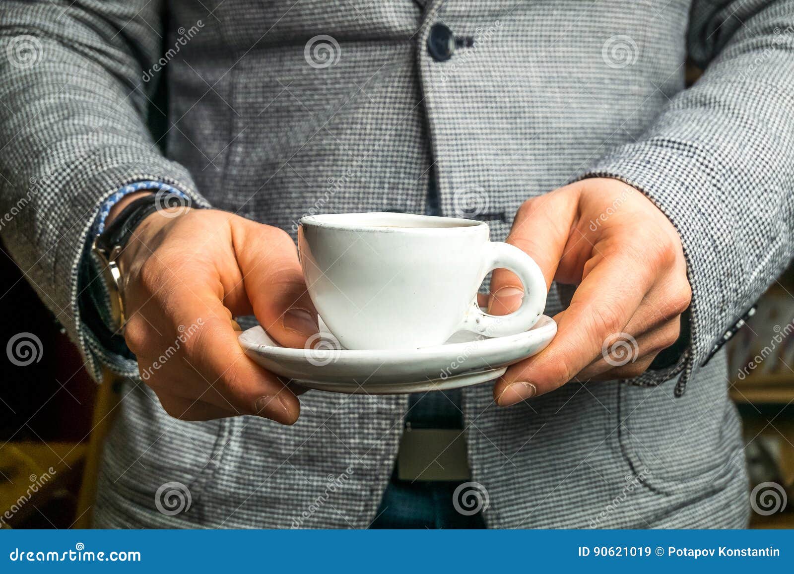 White Cup of Coffee in Hands Stock Image - Image of caffeine, coffee ...