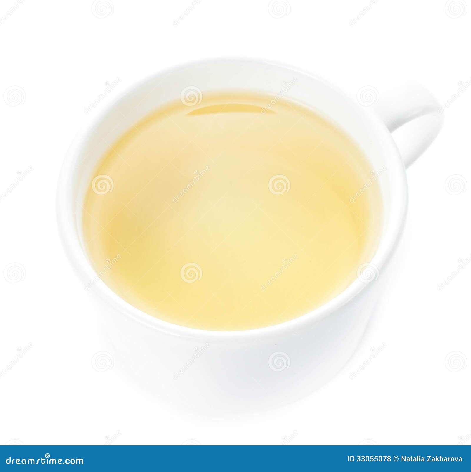 White Cup of Green Organic Tea on White Background Stock Photo - Image ...