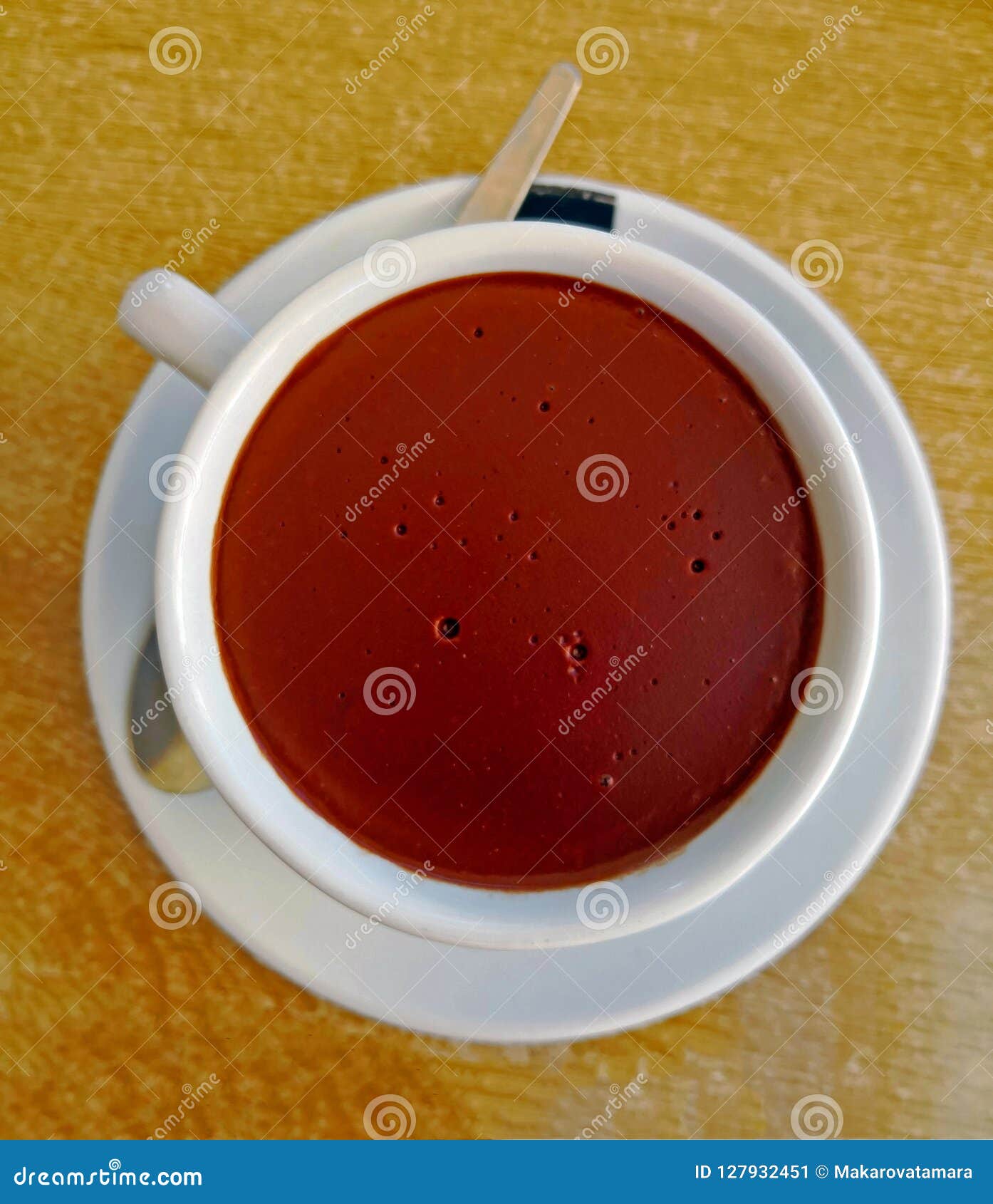 White Cup of Hot Chocolate on the Table Stock Image - Image of cacao ...