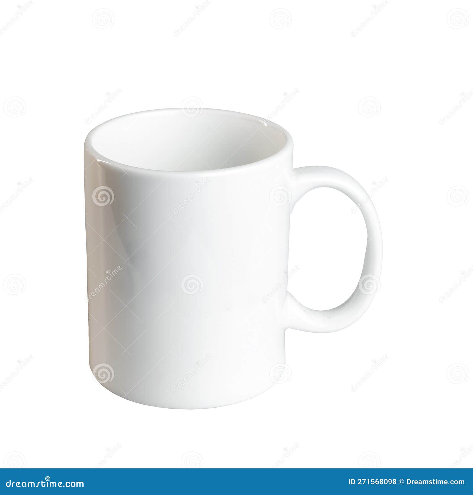 White Cup Isolate. Side View Stock Photo - Image of handle, reflection ...