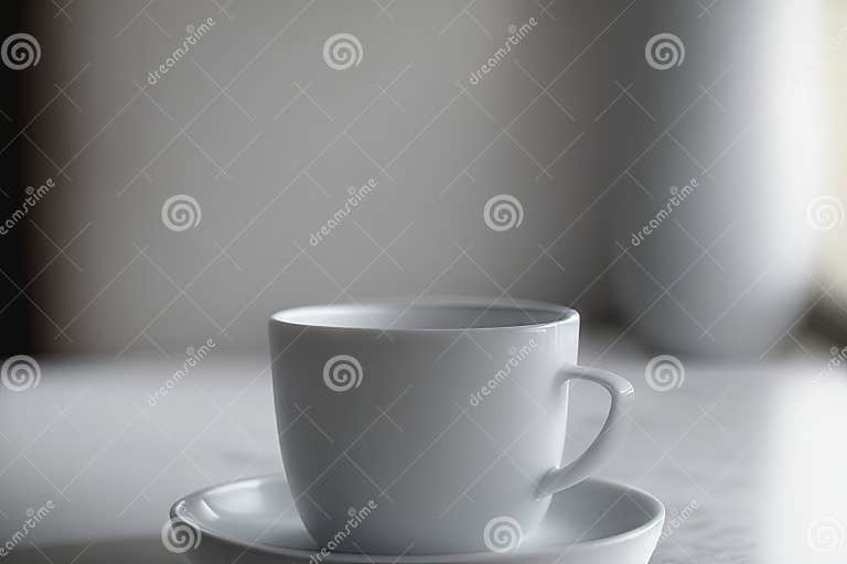 White Cup Mockup on Table Simple Design, Ai Generative Stock ...