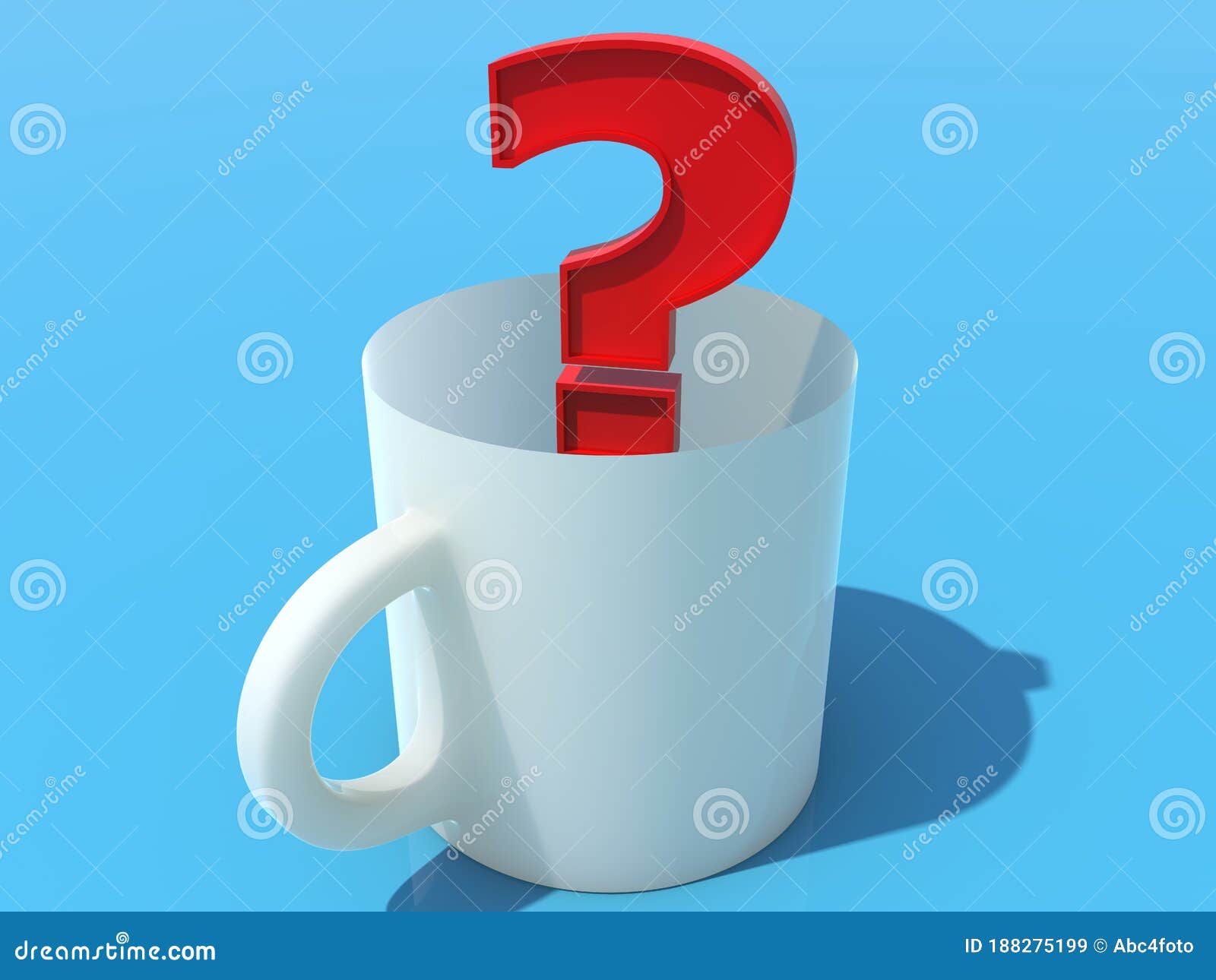 White Cup with Question Mark Concept Stock Illustration - Illustration ...