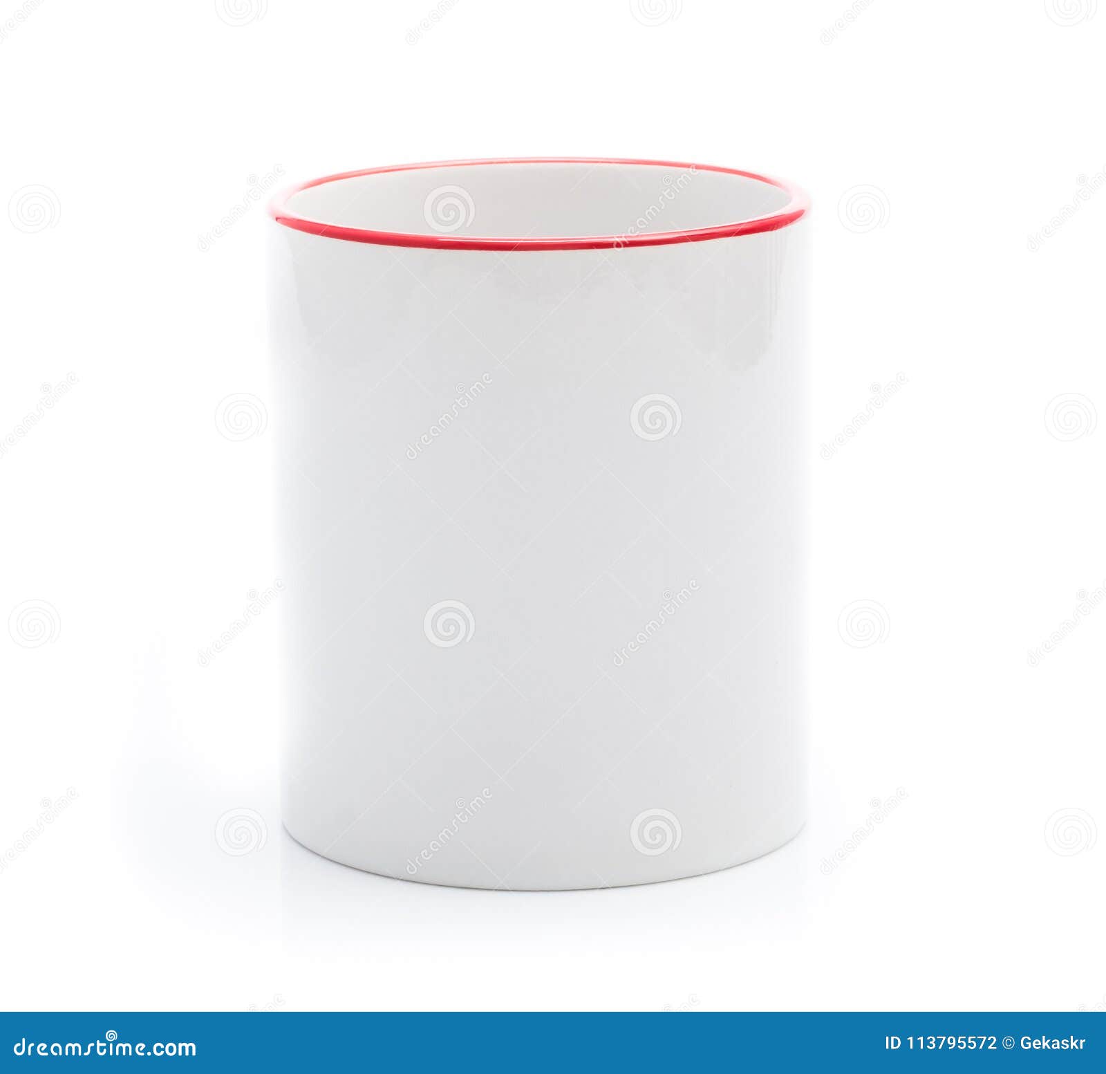 White cup with red rim stock photo. Image of refreshment - 113795572