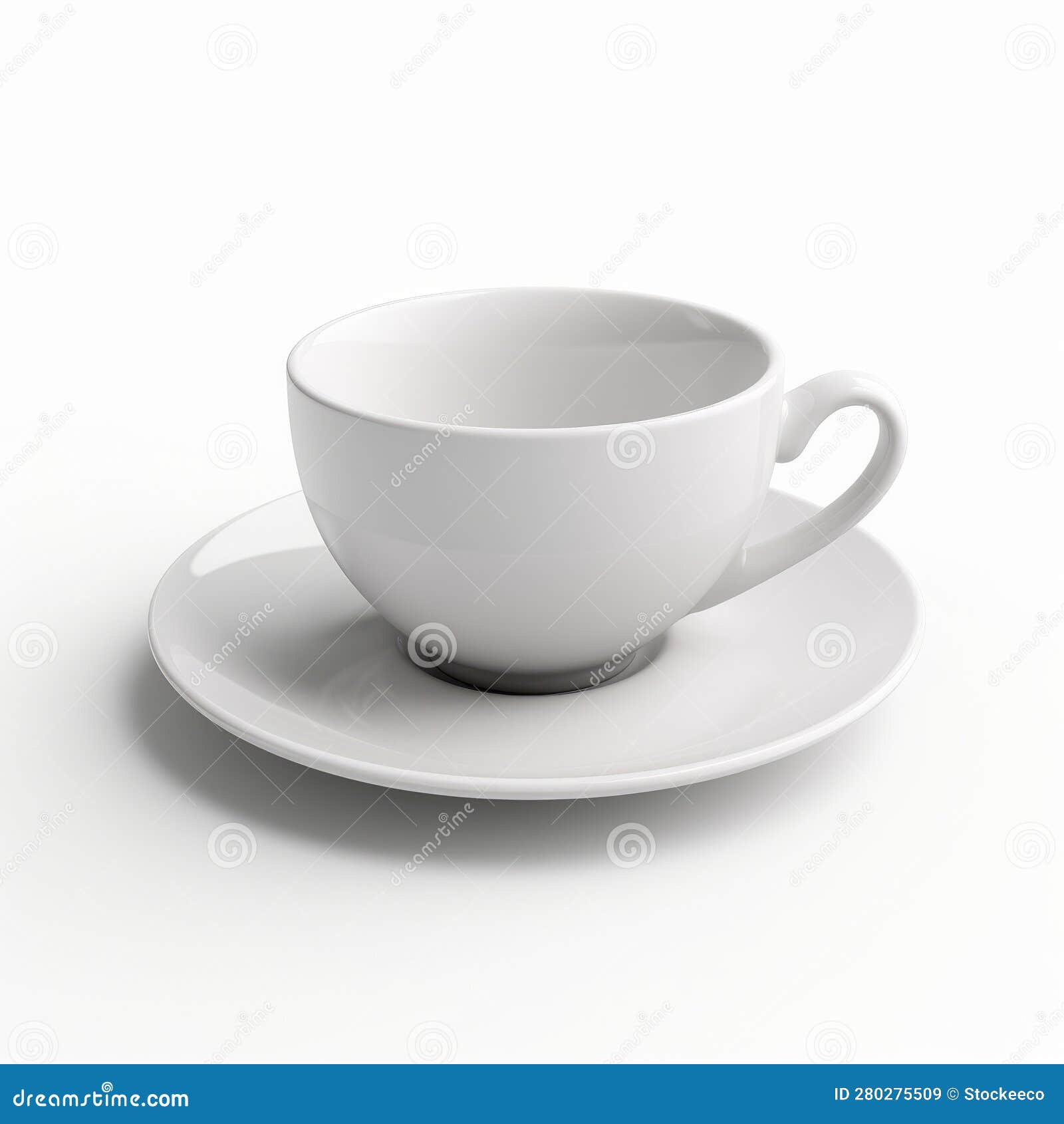 White Cup And Saucer Isolated On White With Daz3d Style Royalty-Free ...