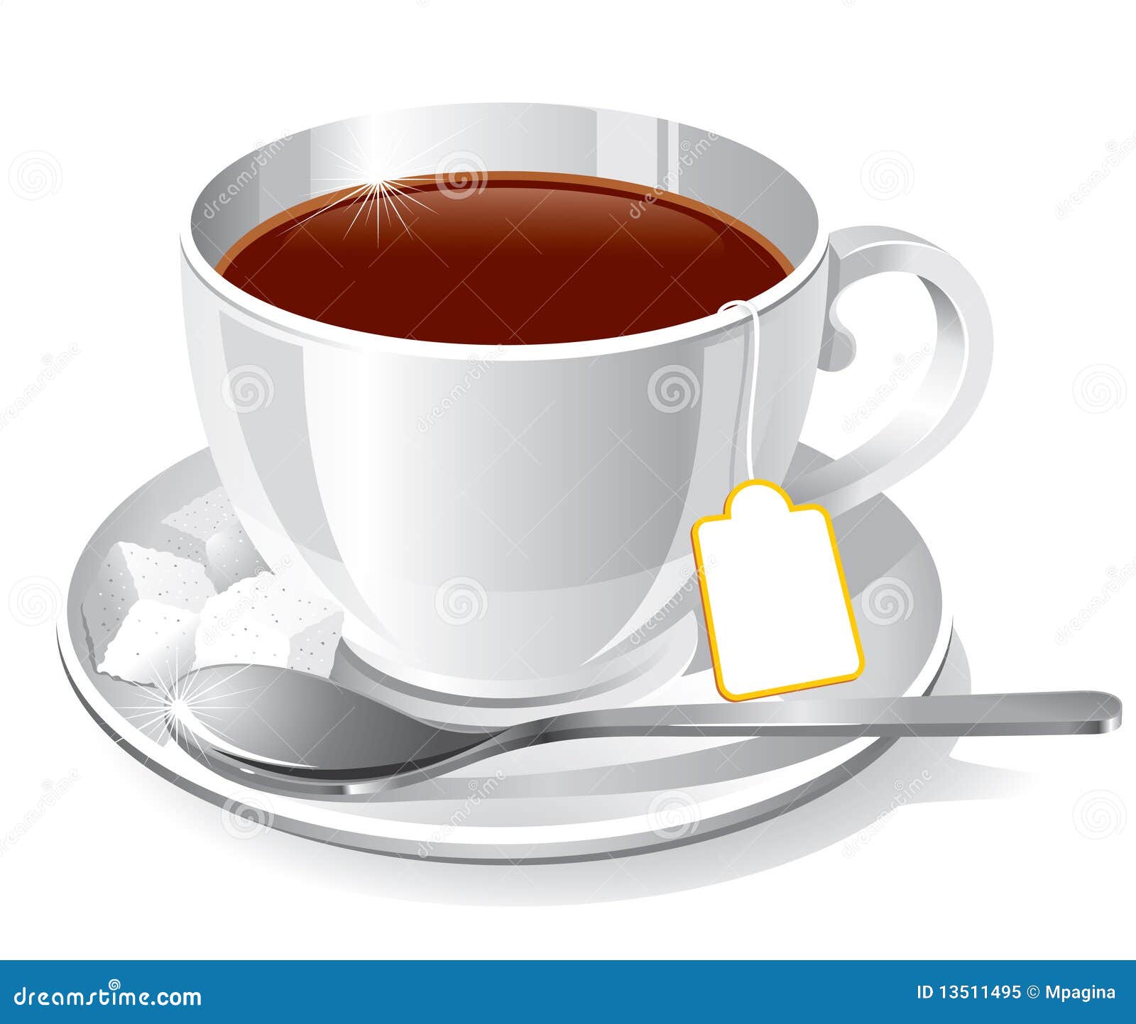 White cup of tea stock vector. Illustration of breakfast - 13511495