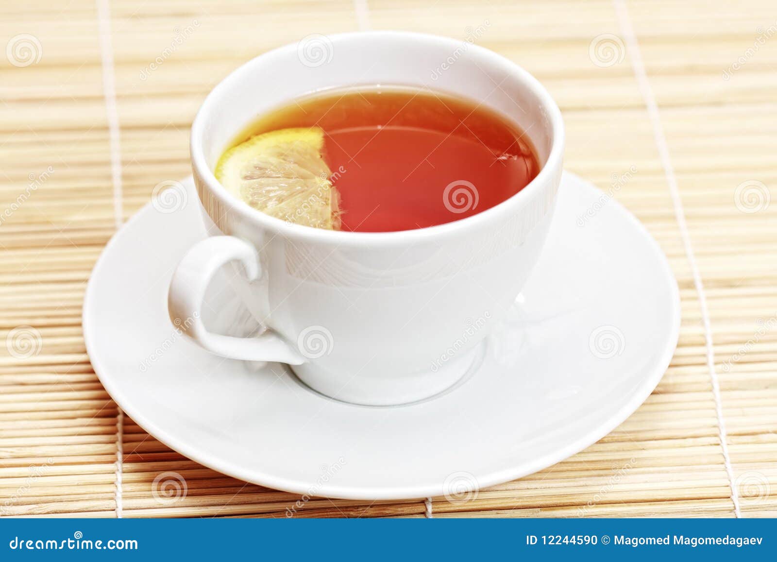 White Cup of Tea with Lemon Stock Photo - Image of drink, white: 12244590