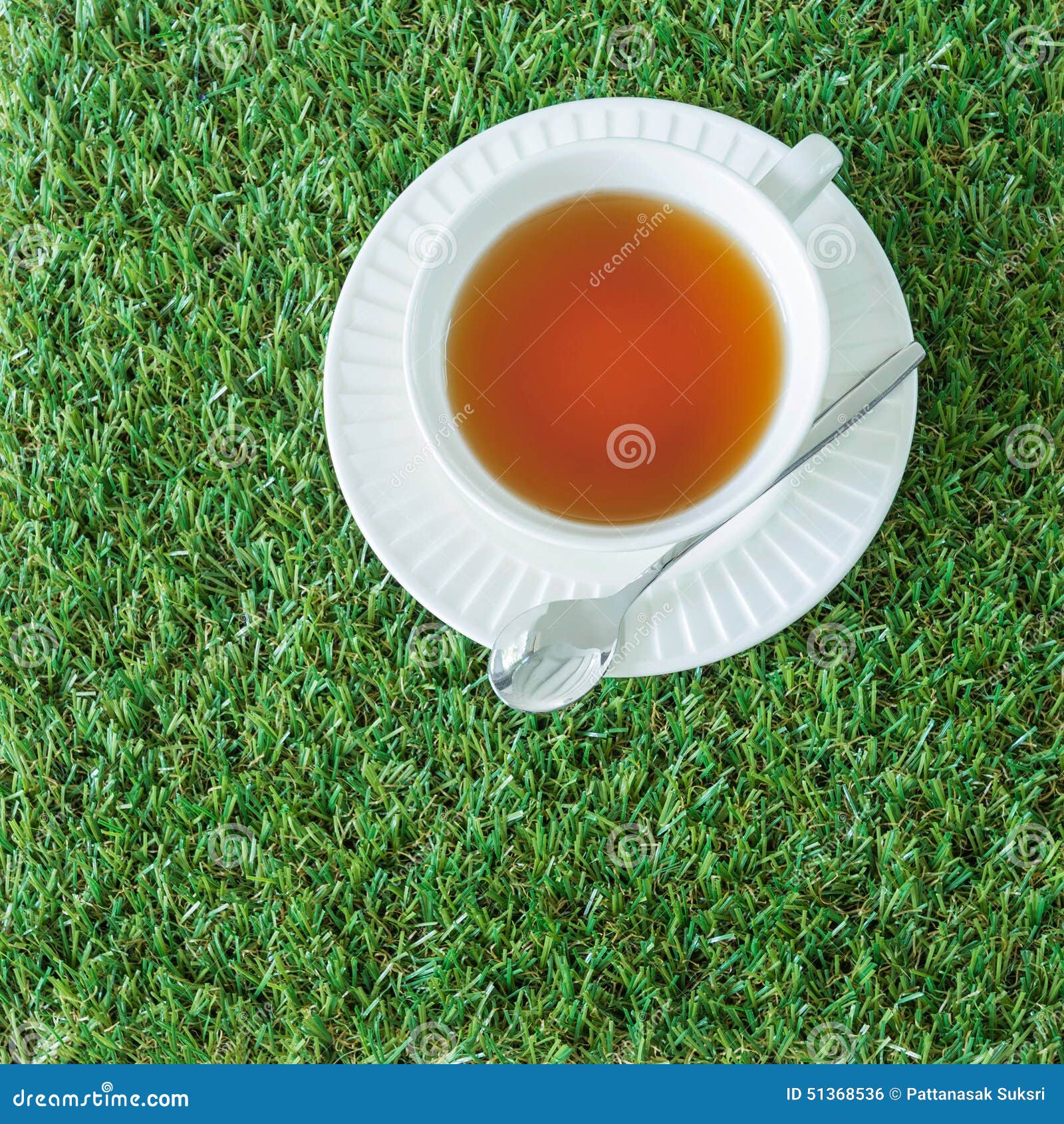 The White Cup Tea from Top View Stock Photo - Image of grass, ceramics ...