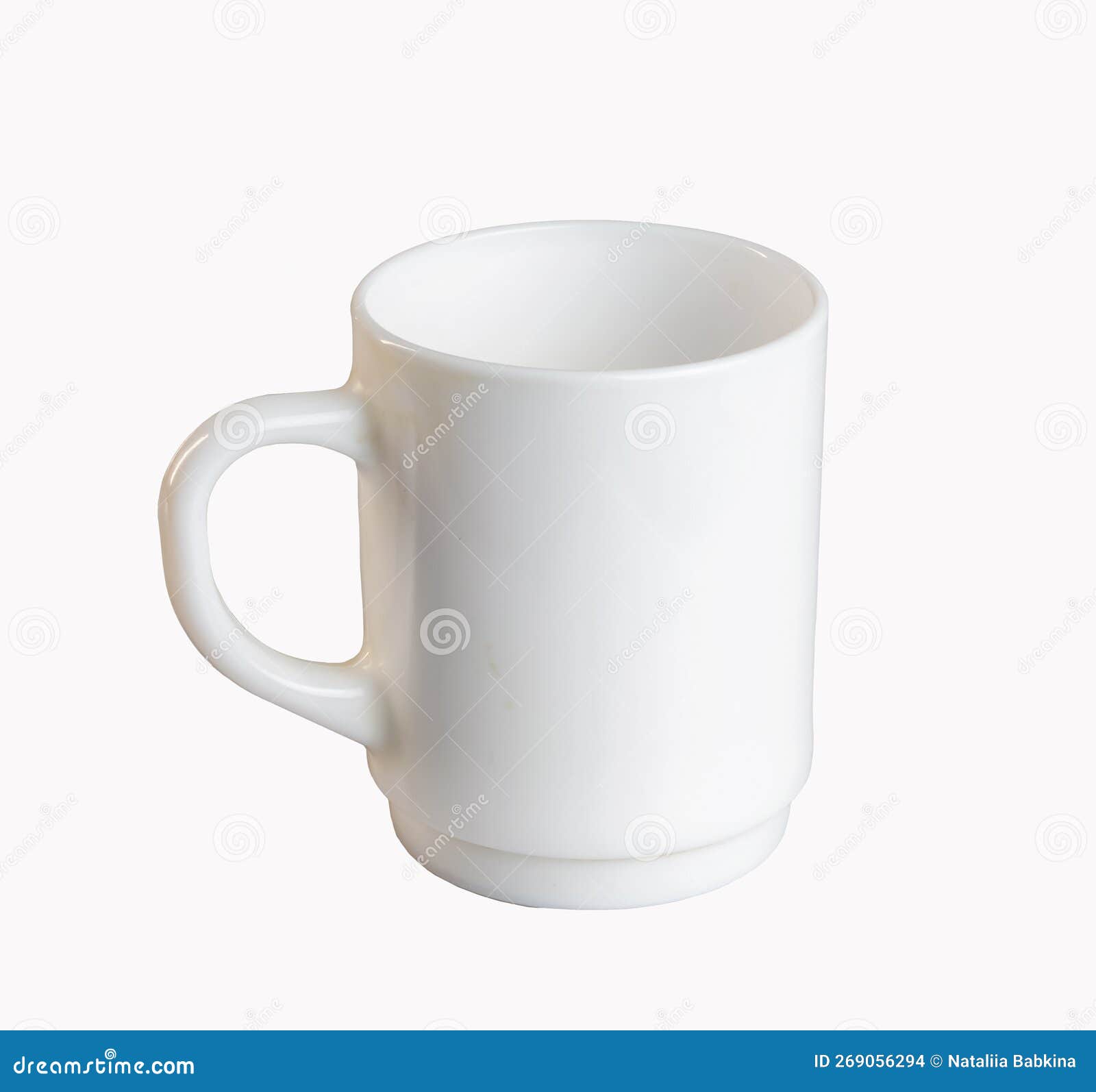 White Cup on a White Background. Side View Stock Photo - Image of ...